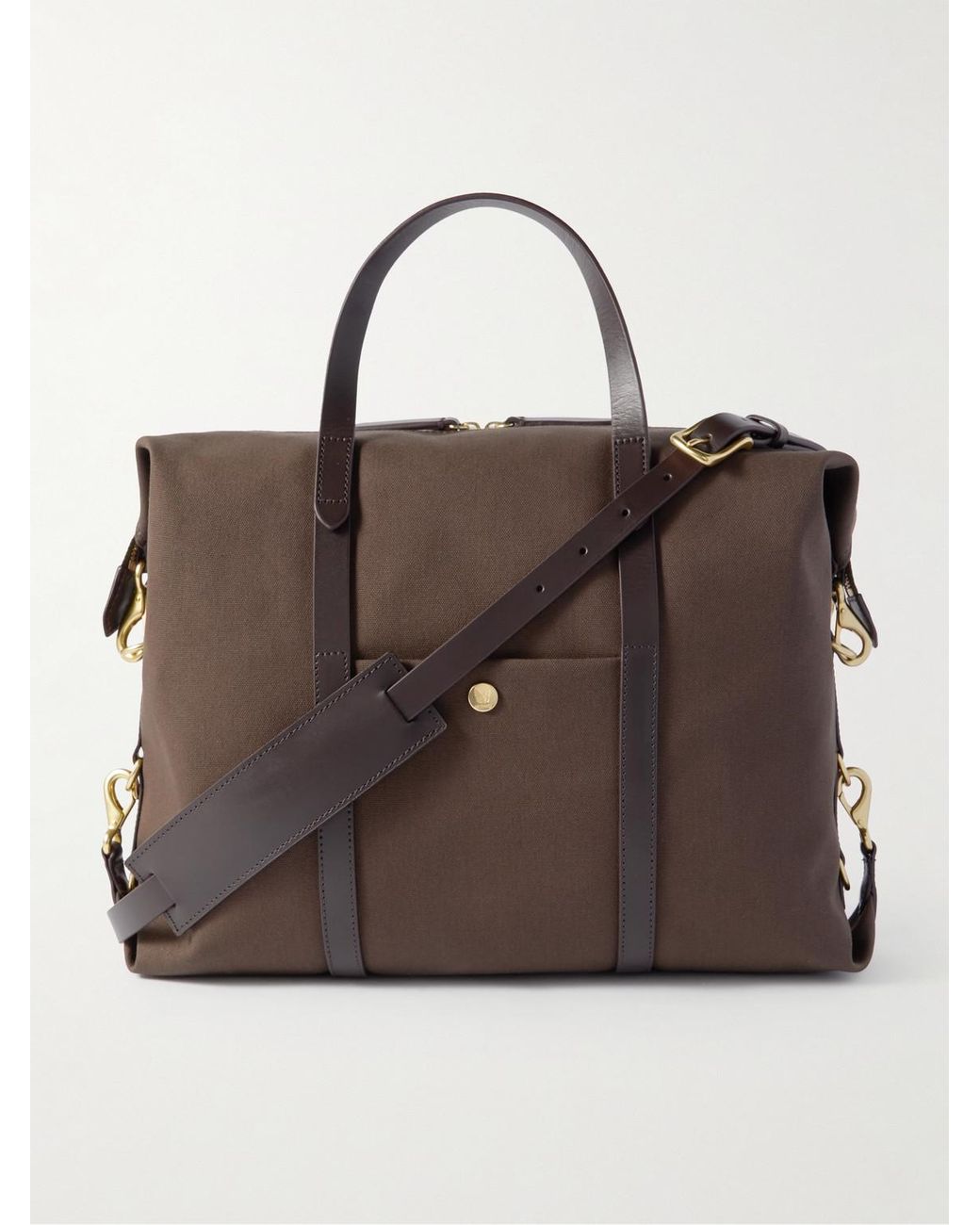 Mismo Utility Leather-trimmed Coated-canvas Weekend Bag in Brown for ...