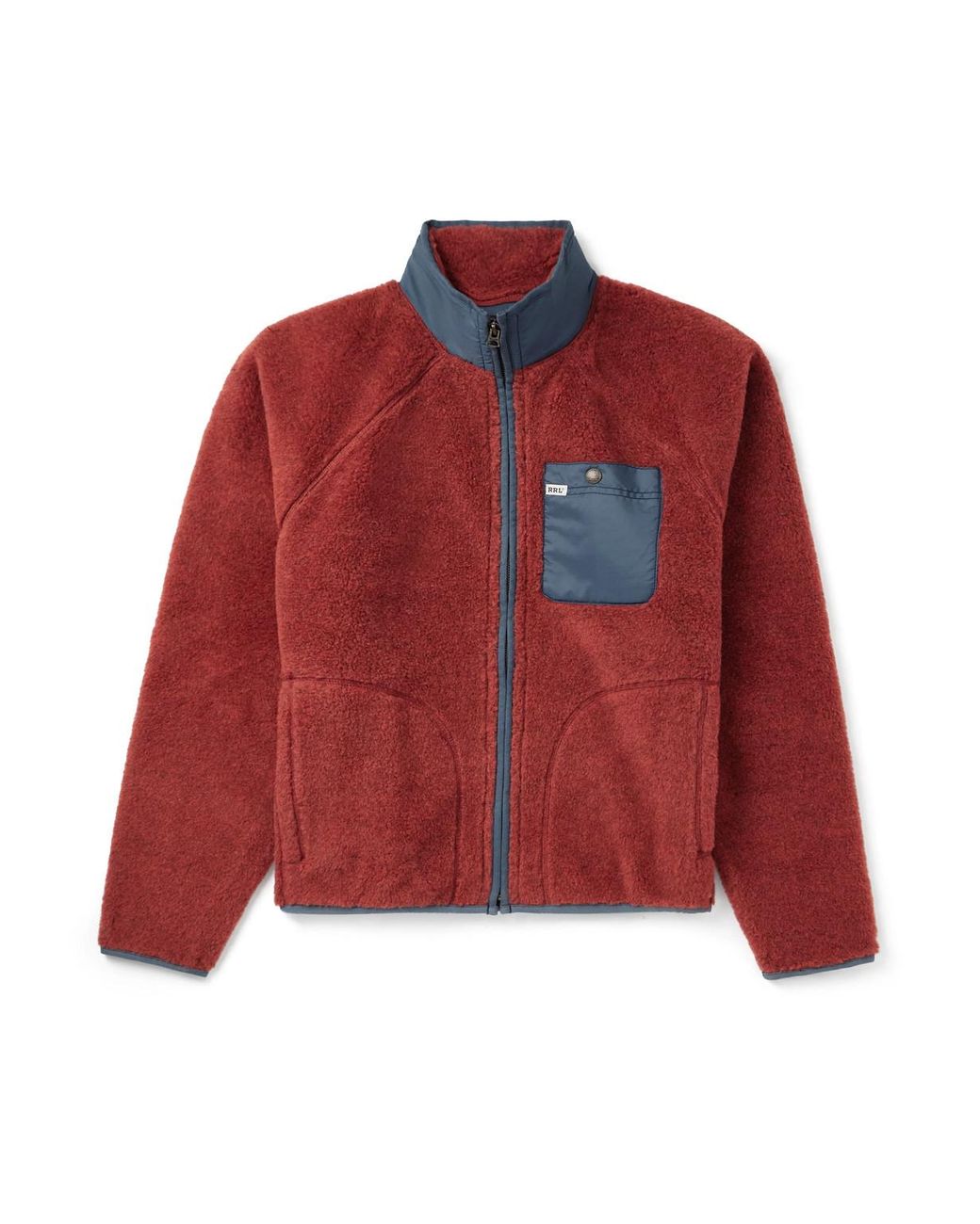 RRL Logo-appliquéd Nylon Ripstop-trimmed Wool-blend Fleece Jacket in ...