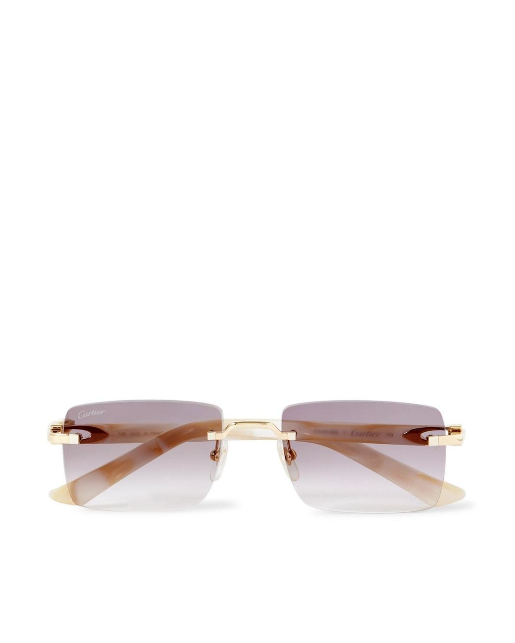Cartier Signature C Rimless Rectangular-frame Gold-tone And Acetate ...