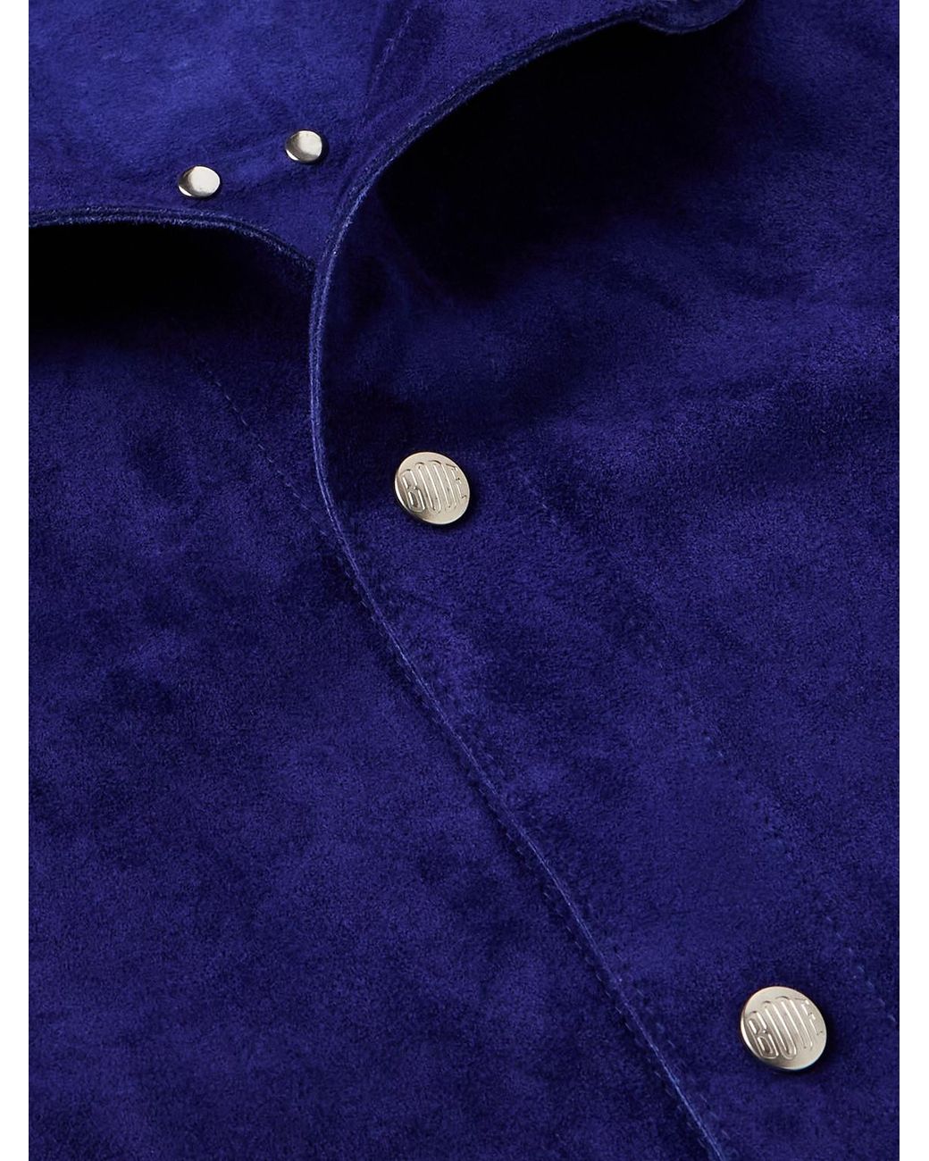 Bode Studded Suede Jacket in Blue for Men | Lyst UK