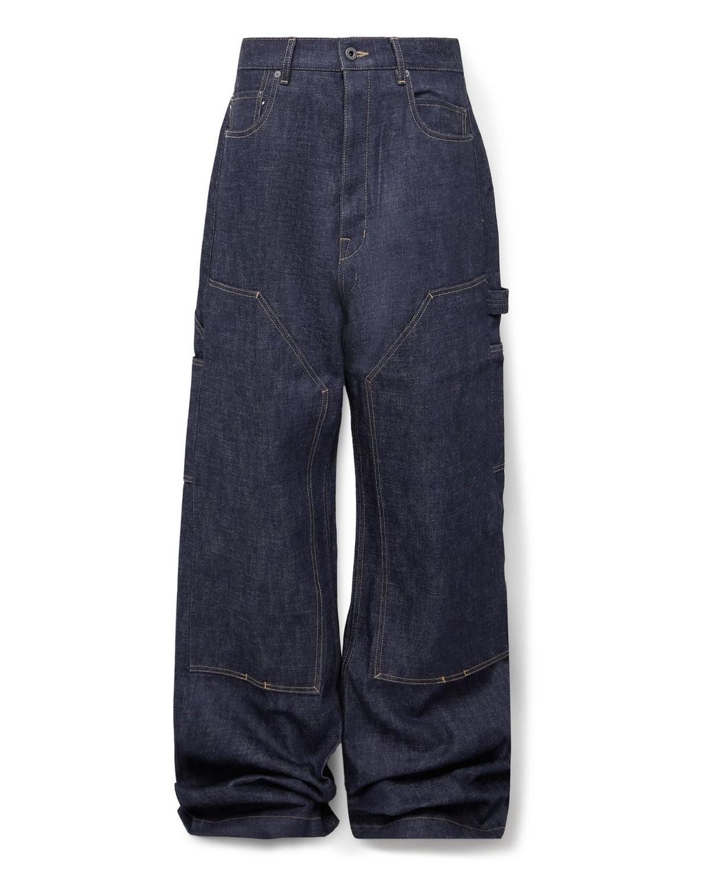 Rick Owens Double-knee Geth Wide-leg Jeans in Blue for Men | Lyst