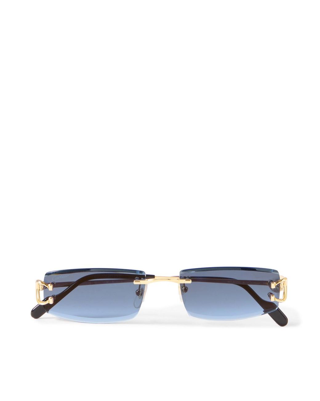 Cartier C De Cartier Rimless Rectangle-frame Gold-tone Sunglasses in ...