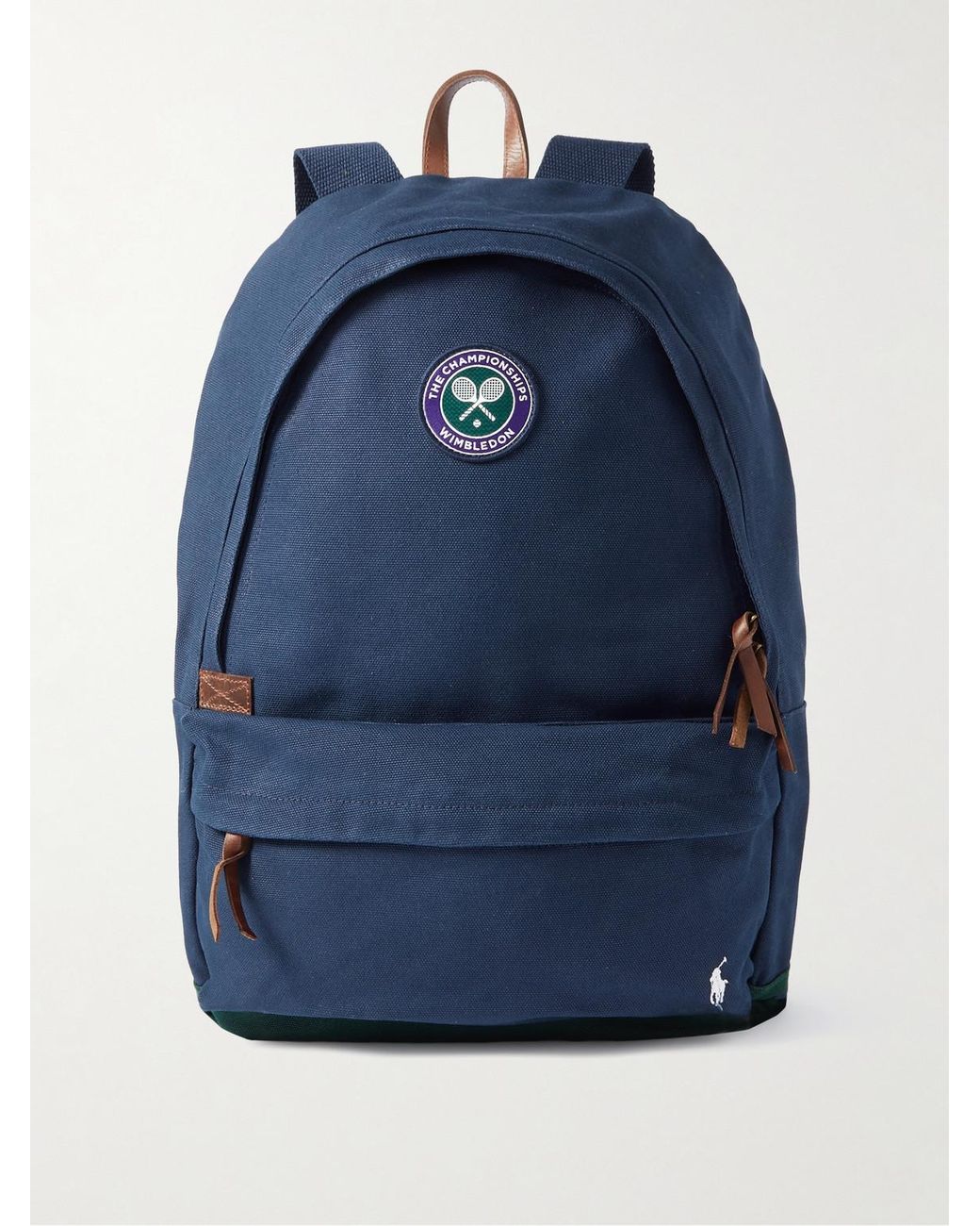 Polo Ralph Lauren Wimbledon Logo-appliquéd Leather-trimmed Canvas Backpack in Blue for Men | Lyst UK