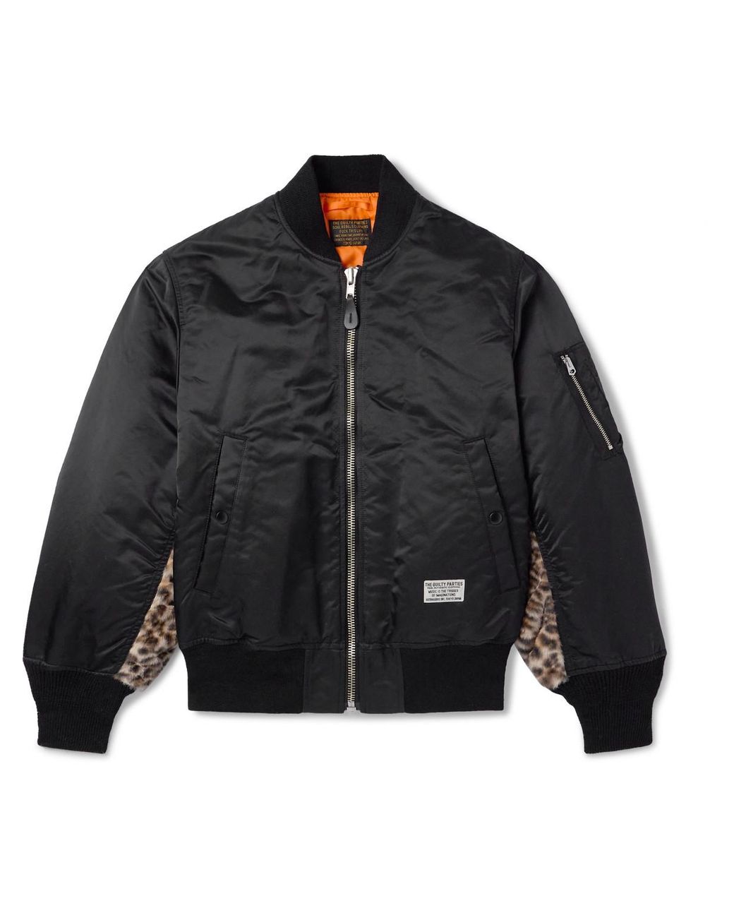 Wacko Maria Ma-1 Faux Fur-Trimmed Padded Shell Bomber Jacket in Black ...