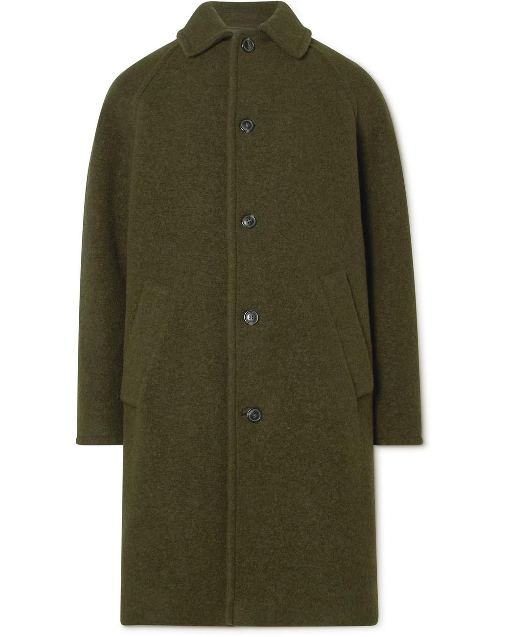 A.P.C. Gaston Virgin Wool-Blend Coat in Green for Men | Lyst