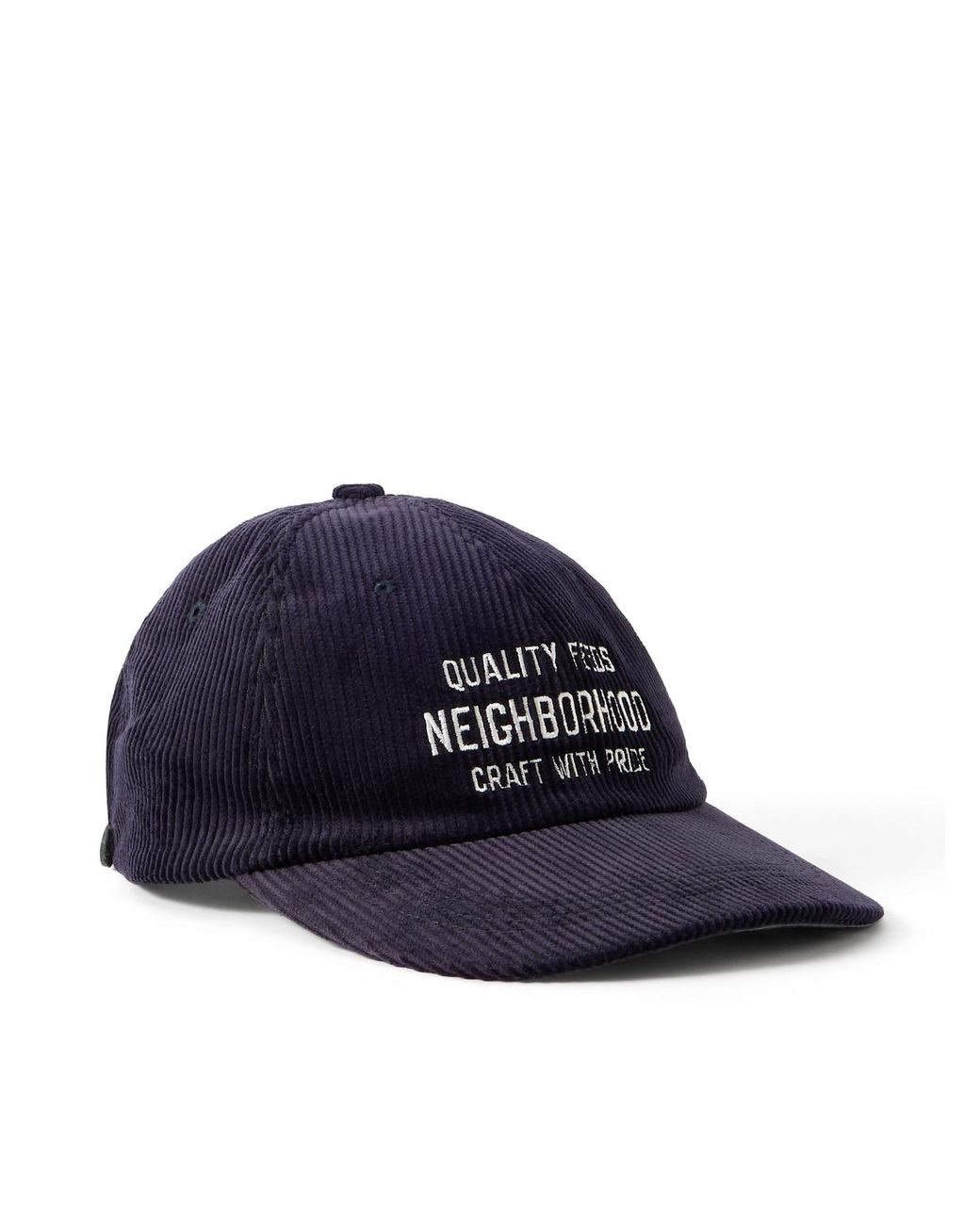 Neighborhood Logo-Embroidered Cotton-Corduroy Baseball Cap in Blue for ...