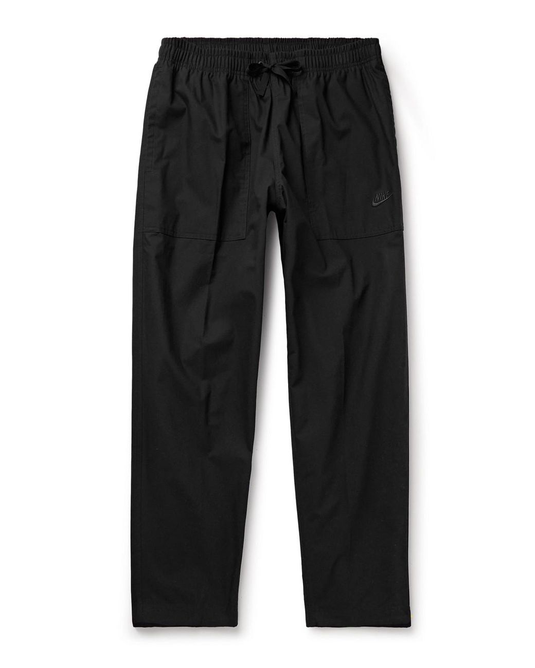 Nike Club Barcelona Tapered Cotton-Poplin Drawstring Trousers in Black ...