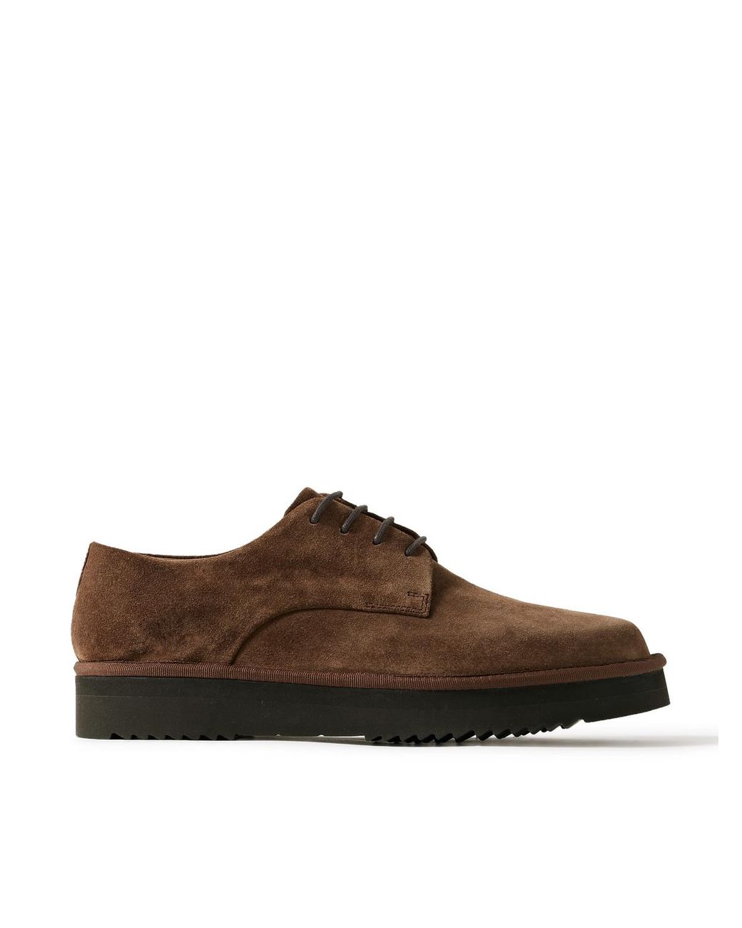 Grenson Byron Webbing-Trimmed Suede Derby Shoes in Brown for Men | Lyst