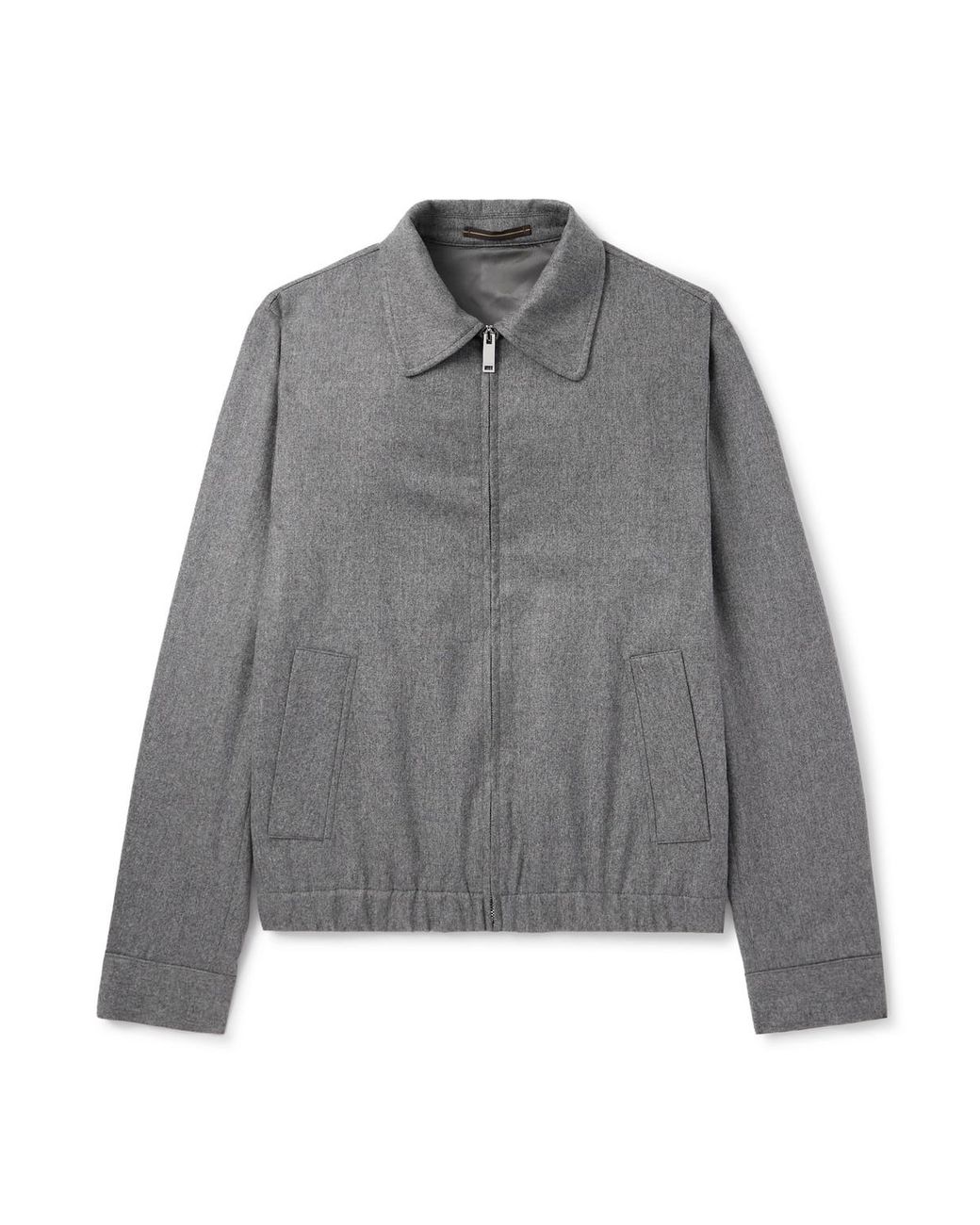 Slowear Brushed Wool-Blend Flannel Bomber Jacket in Gray for Men | Lyst