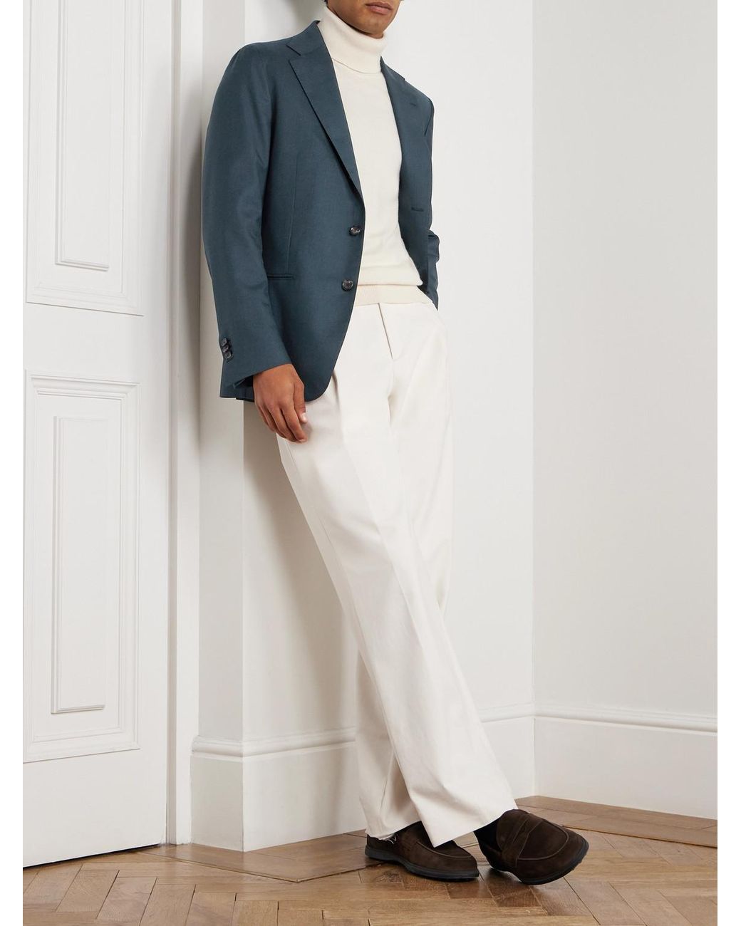 De Petrillo Napoli Wool And Silk-blend Twill Suit Jacket in Blue for ...