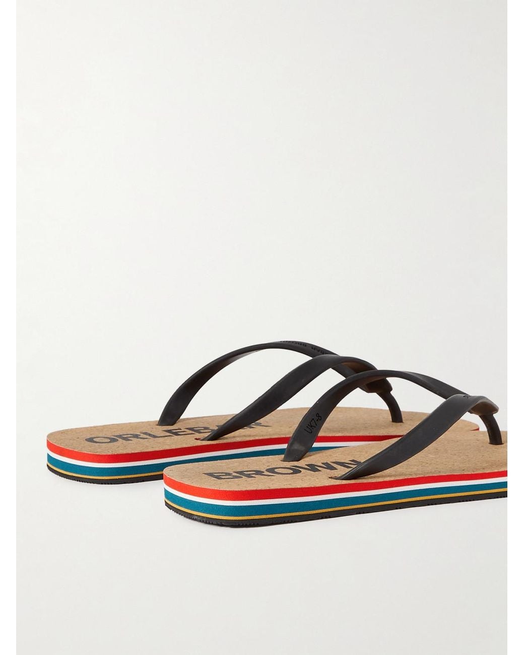 Orlebar Brown Haston Logo-Debossed Rubber And Cork Flip Flops in Black ...