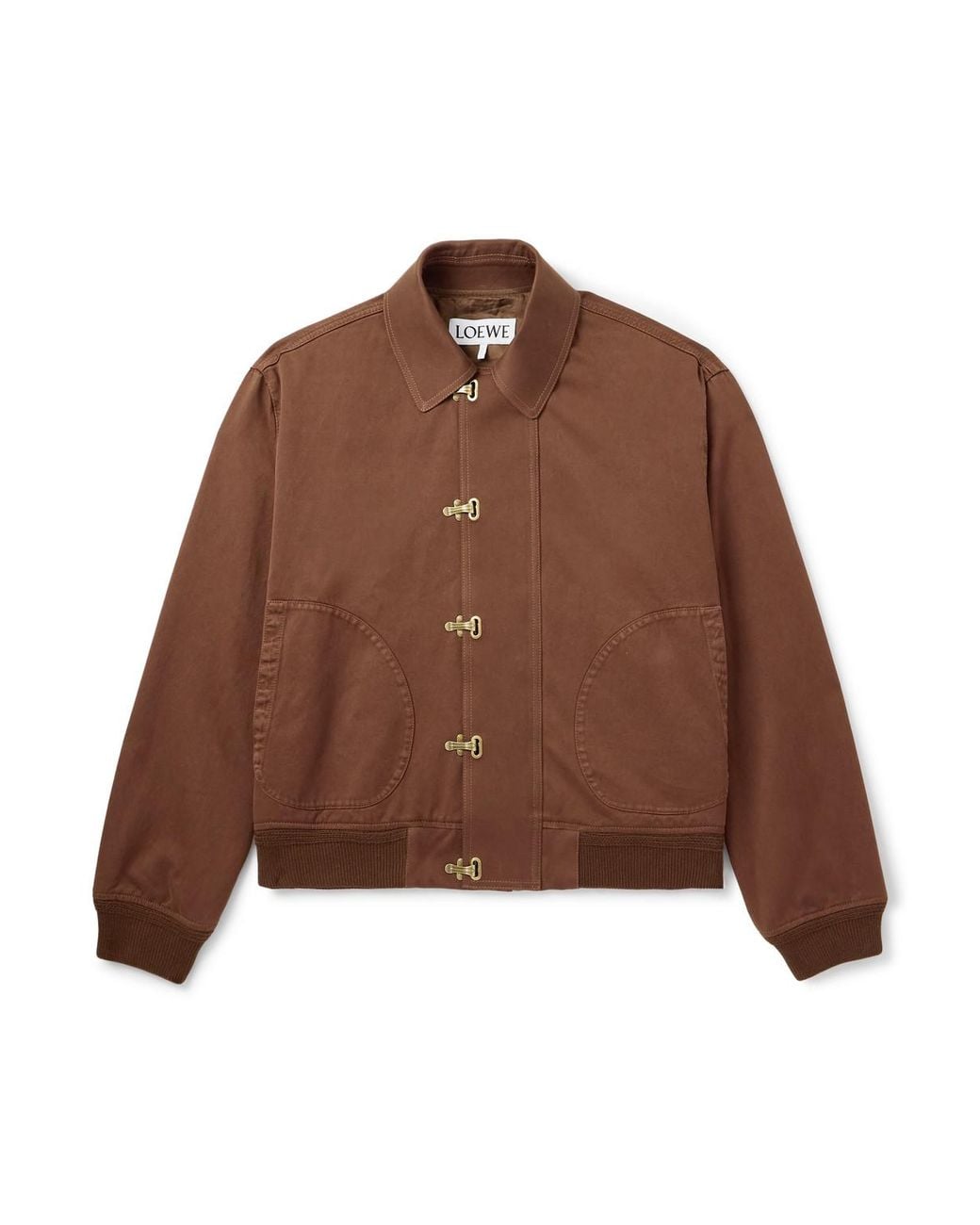 Loewe Logo-Appliquéd Cotton-Twill Jacket in Brown for Men | Lyst