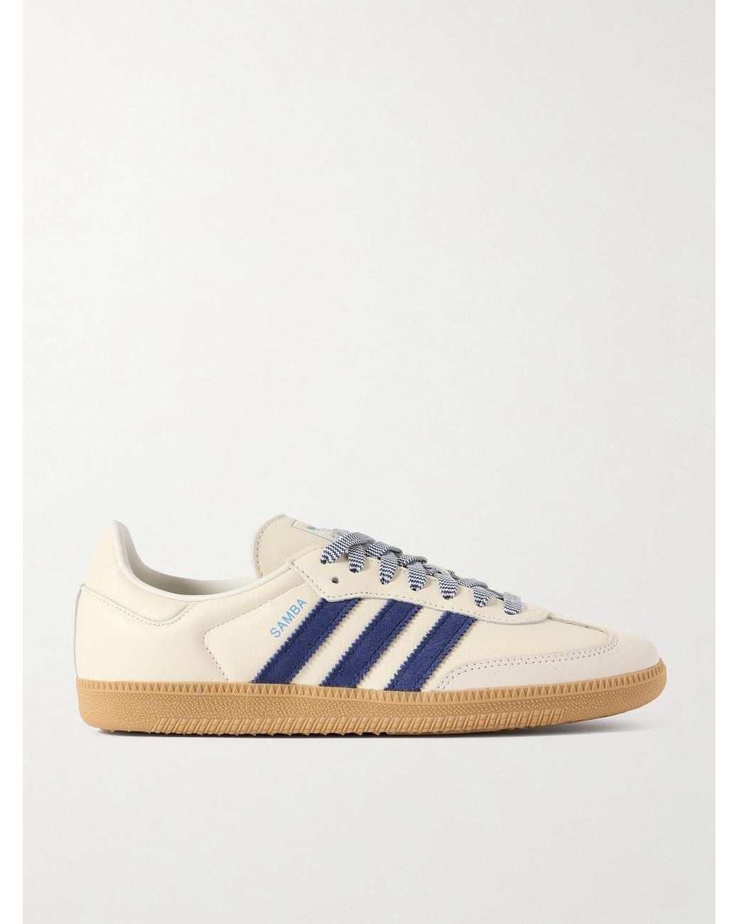 adidas Originals Samba Og Suede-Trimmed Leather Sneakers in Blue for ...