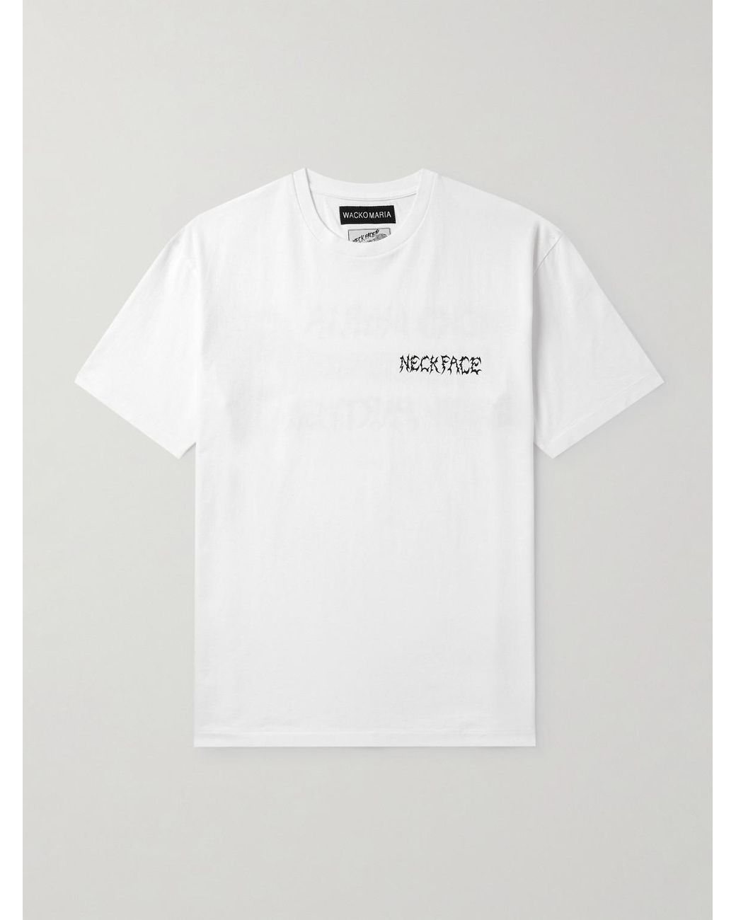 Wacko Maria Neck Face Logo-print Cotton-jersey T-shirt in White for Men ...