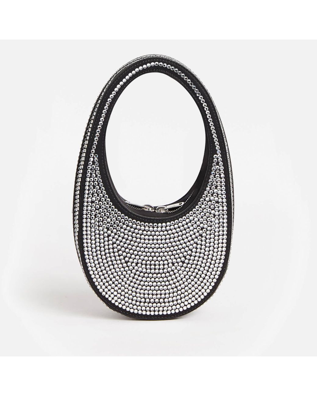 Coperni Mini Swipe Crystal-embellished Leather Bag in Gray | Lyst