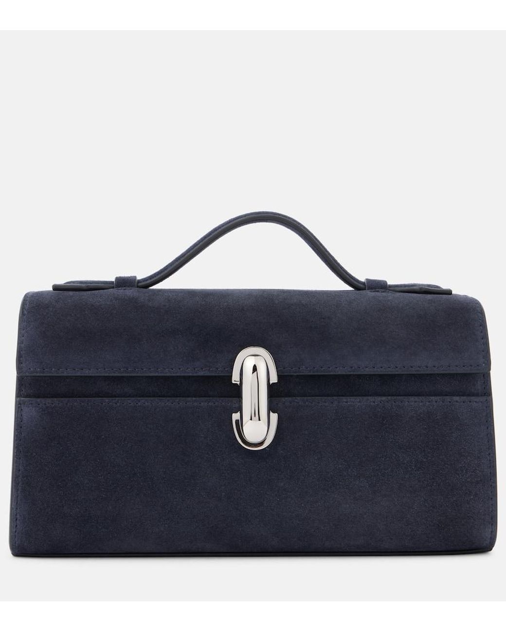 SAVETTE Symmetry Pochette Suede Tote Bag in Blue | Lyst