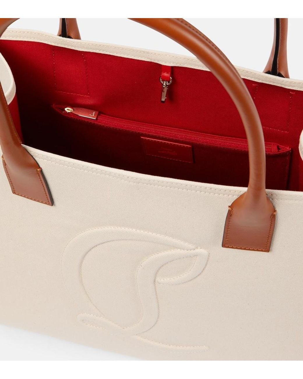 Christian Louboutin By My Side E/W Large Canvas Tote Bag in Pink | Lyst