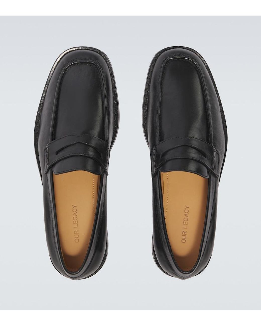 Our Legacy Light Leather Penny Loafers in Black for Men | Lyst