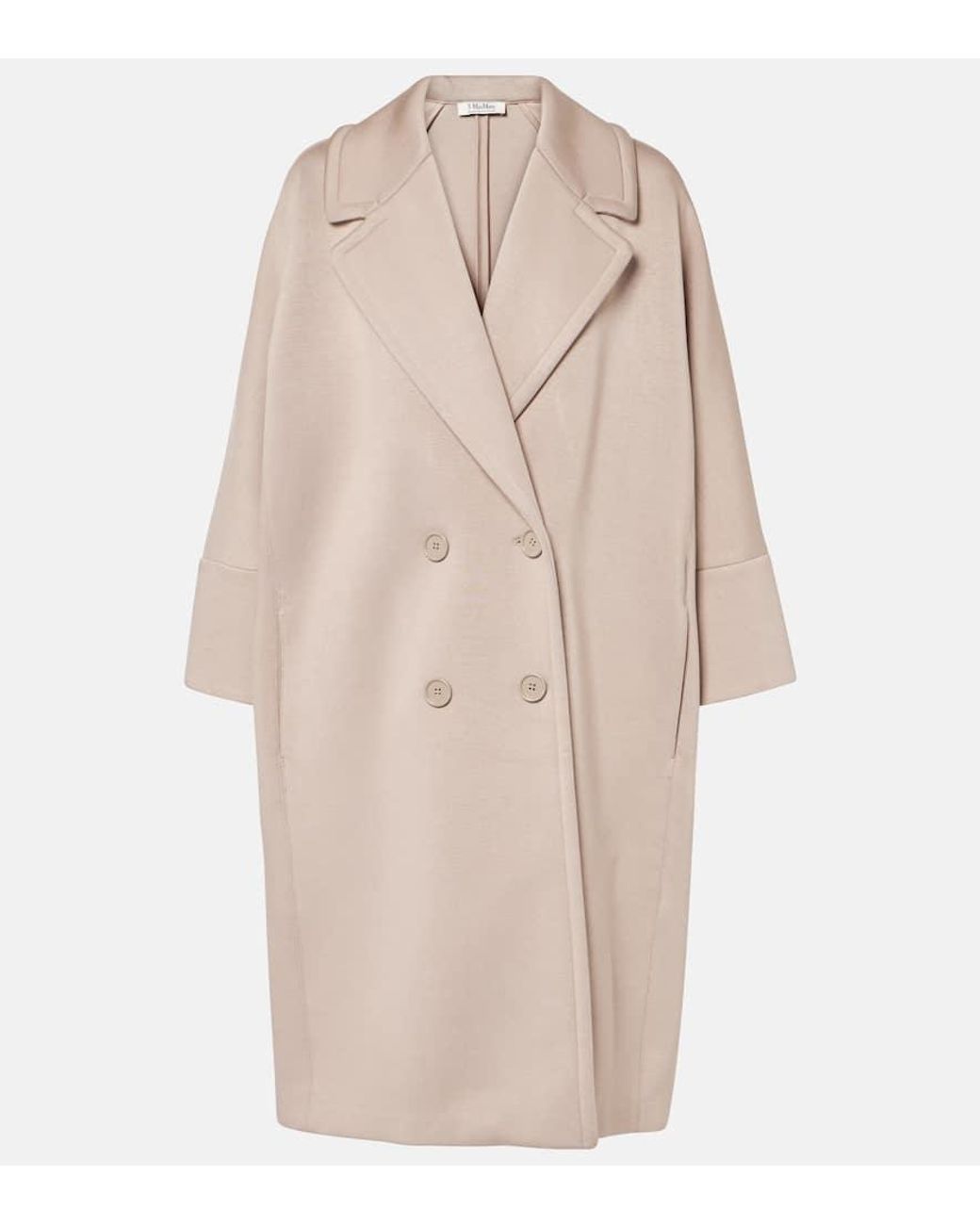 Max Mara Emma Jersey Coat in Natural | Lyst