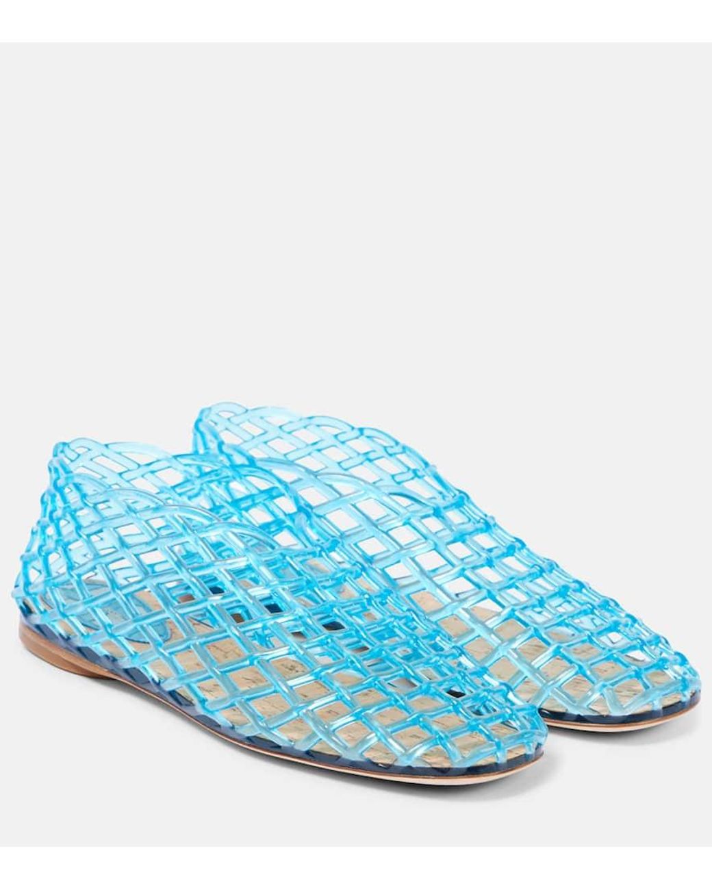 The Row Mara Fishnet Pvc Ballet Flats in Blue | Lyst