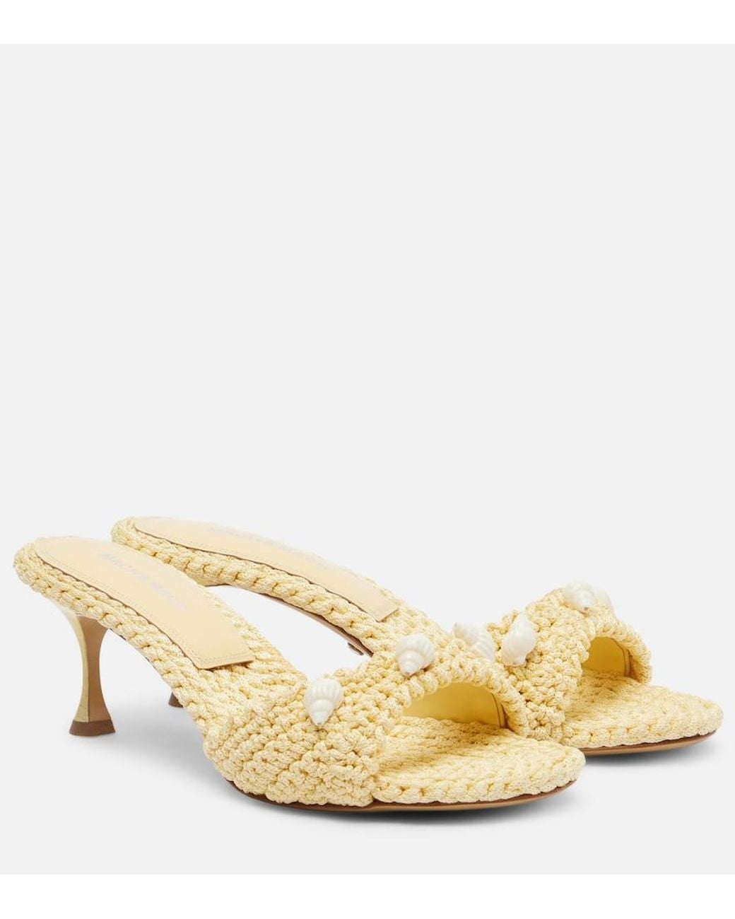 Mach & Mach Embellished Crochet Mules in Metallic | Lyst