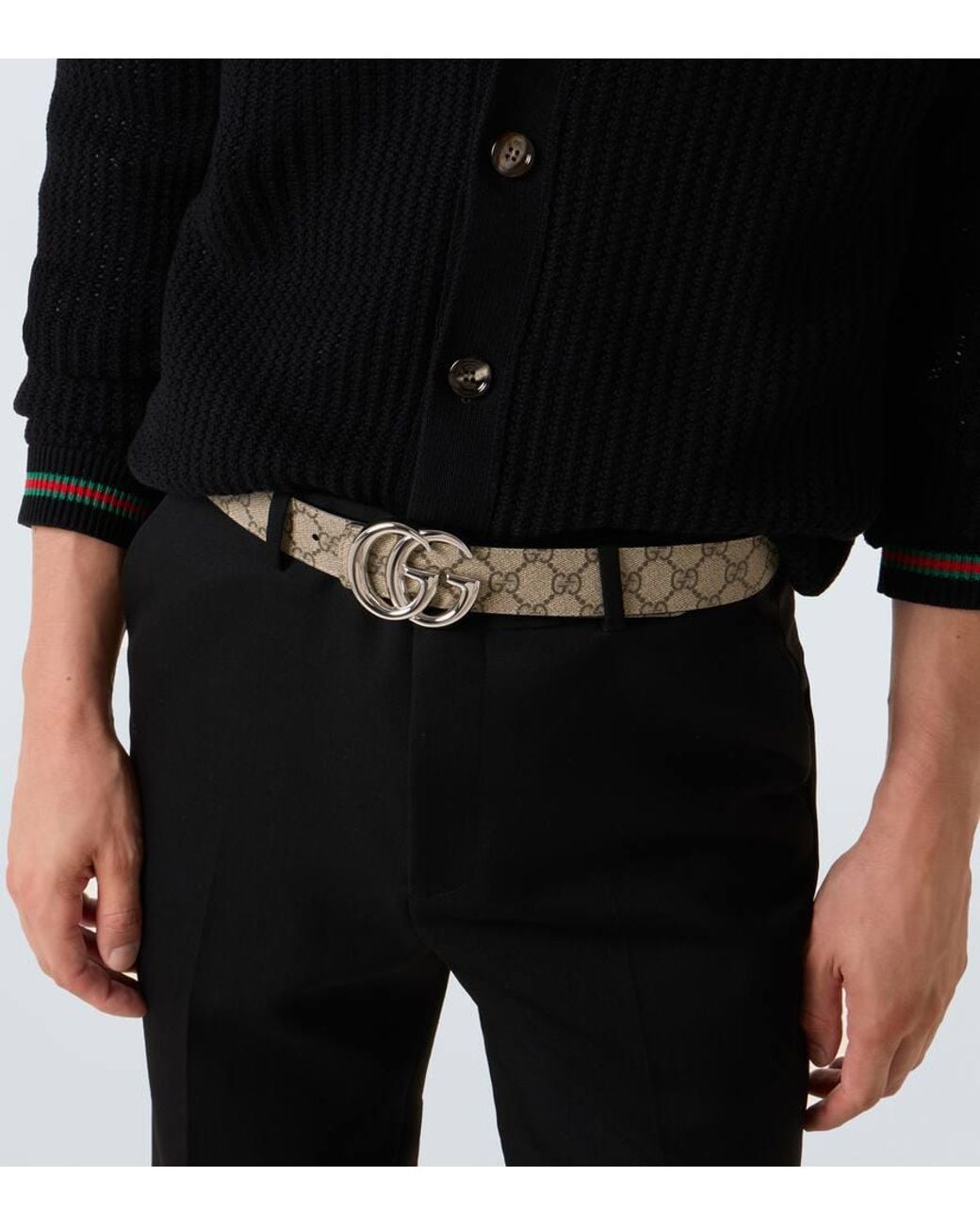 Gucci Gg Belt in Metallic for Men | Lyst