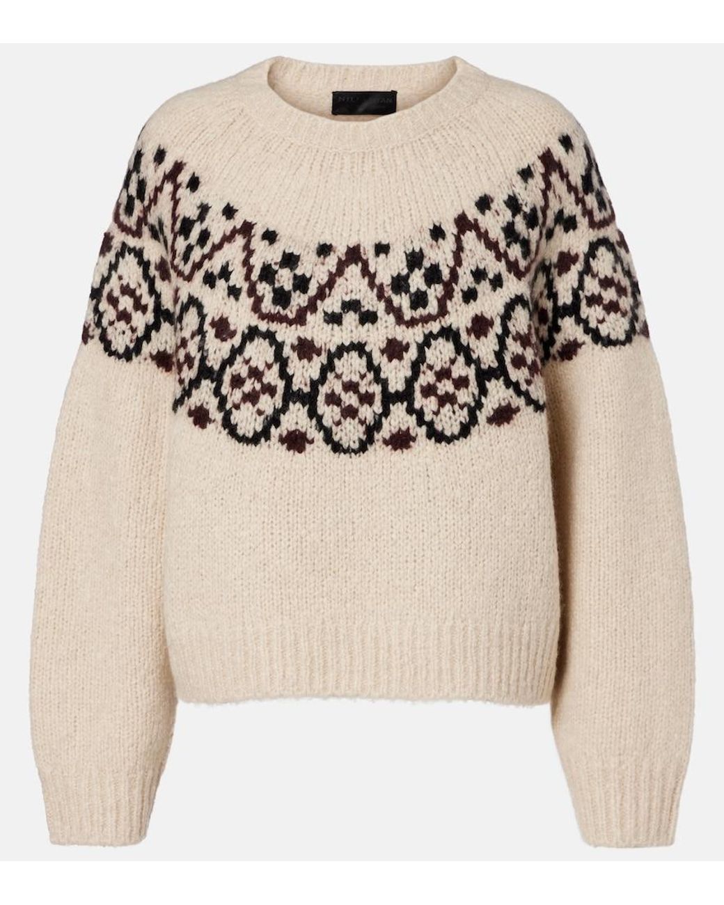 Nili Lotan Chrissy Fair Isle Jacquard Sweater in Natural | Lyst