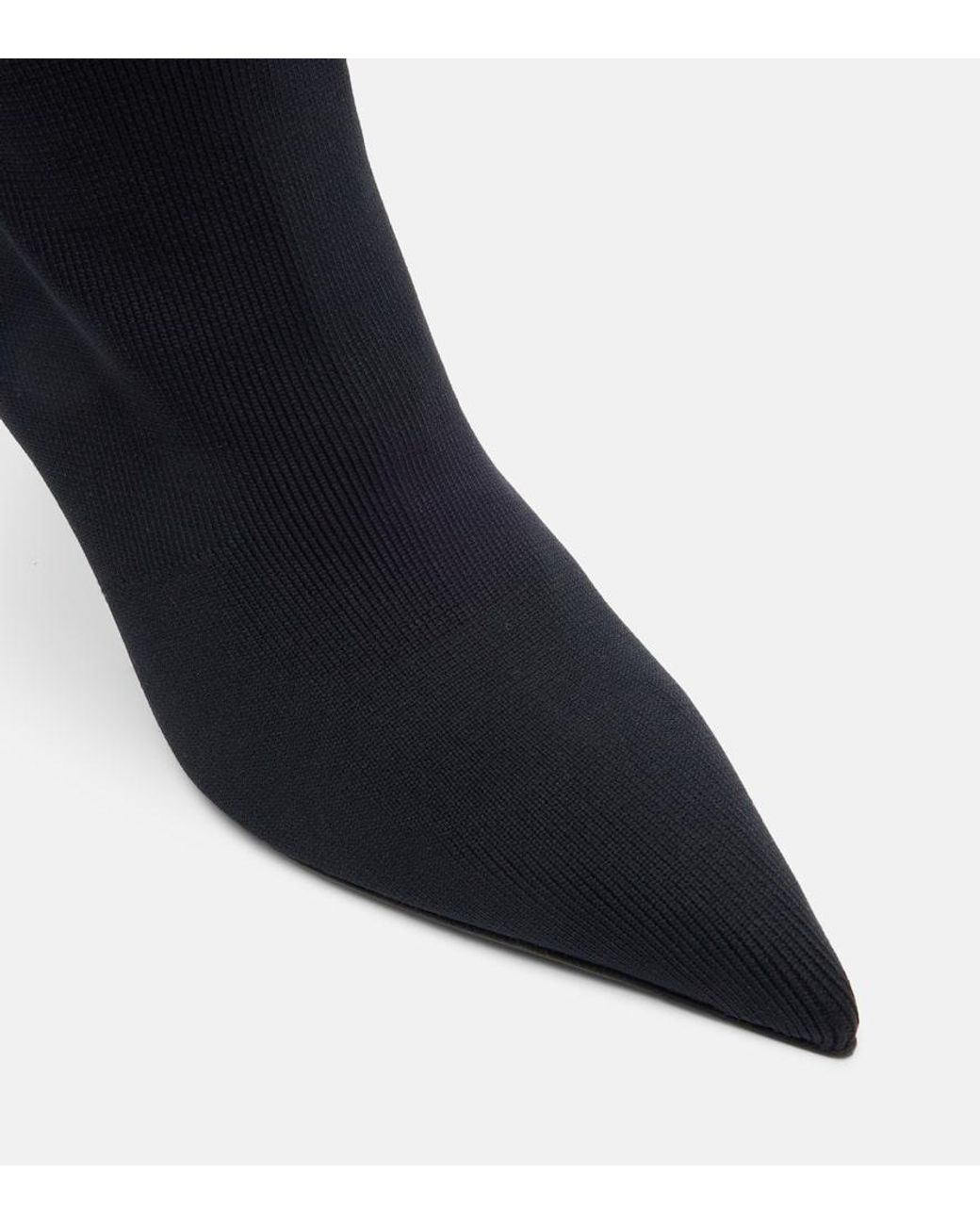 Balmain Knitted Wedge Over-The-Knee Boots in Black | Lyst UK