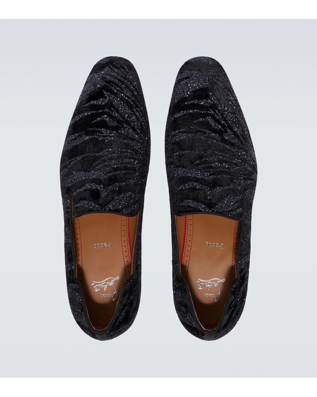 Christian Louboutin Dandy Chick Velvet Loafer in Black for Men | Lyst