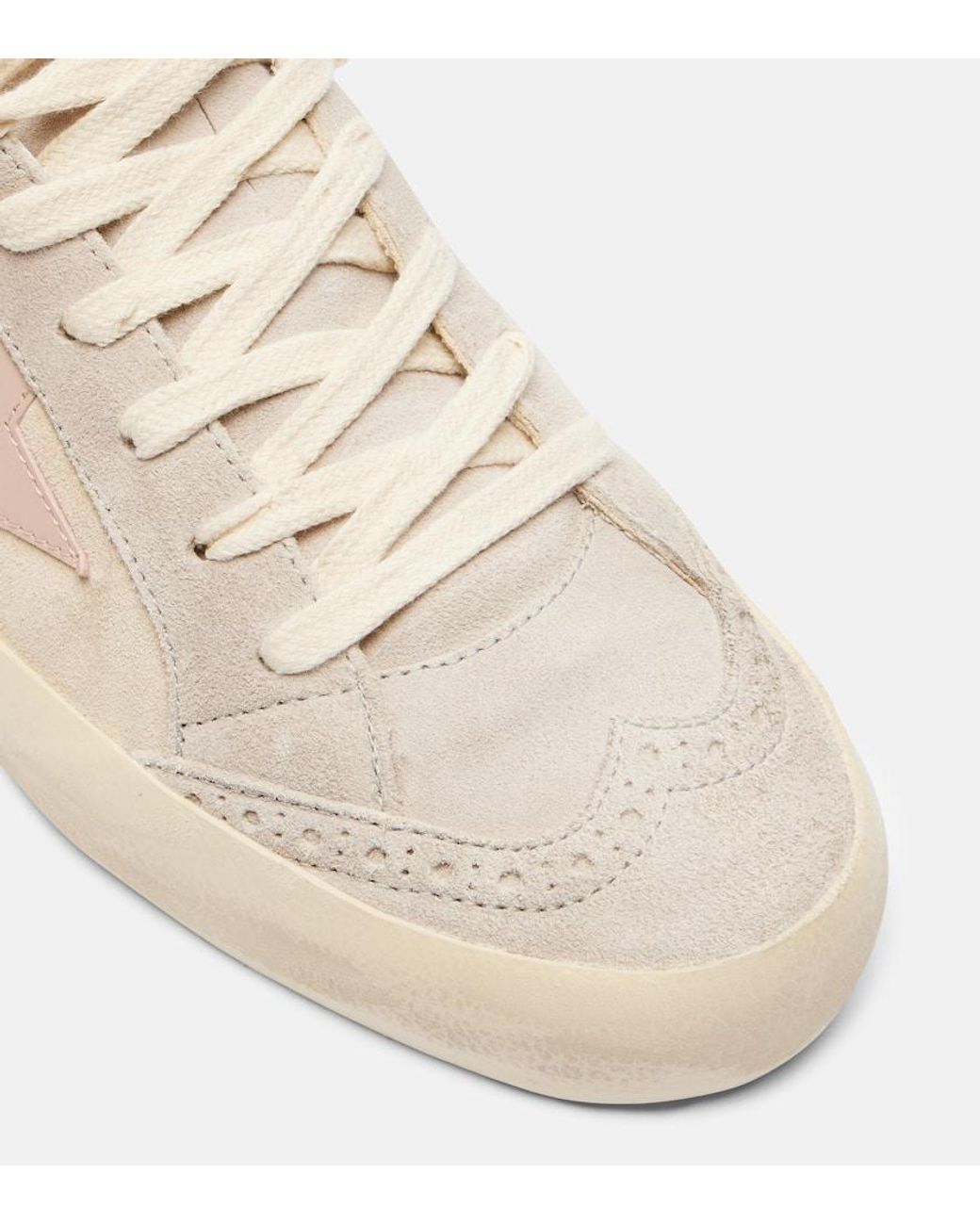 Golden Goose Mid Star Suede High-Top Sneakers in Natural | Lyst
