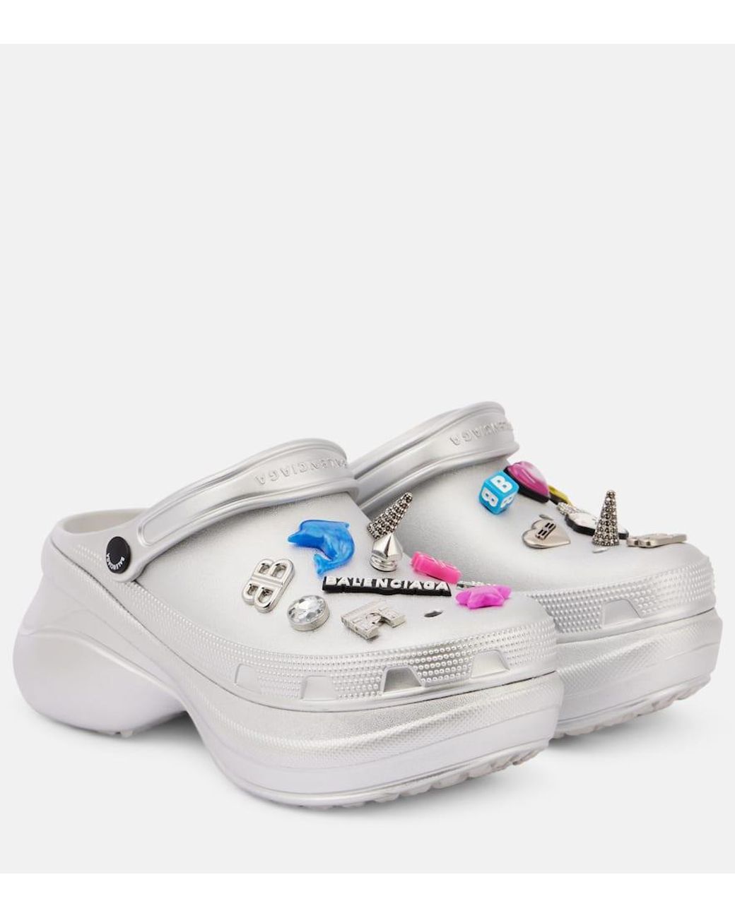 Balenciaga X Crocs Platform Clogs in Gray | Lyst