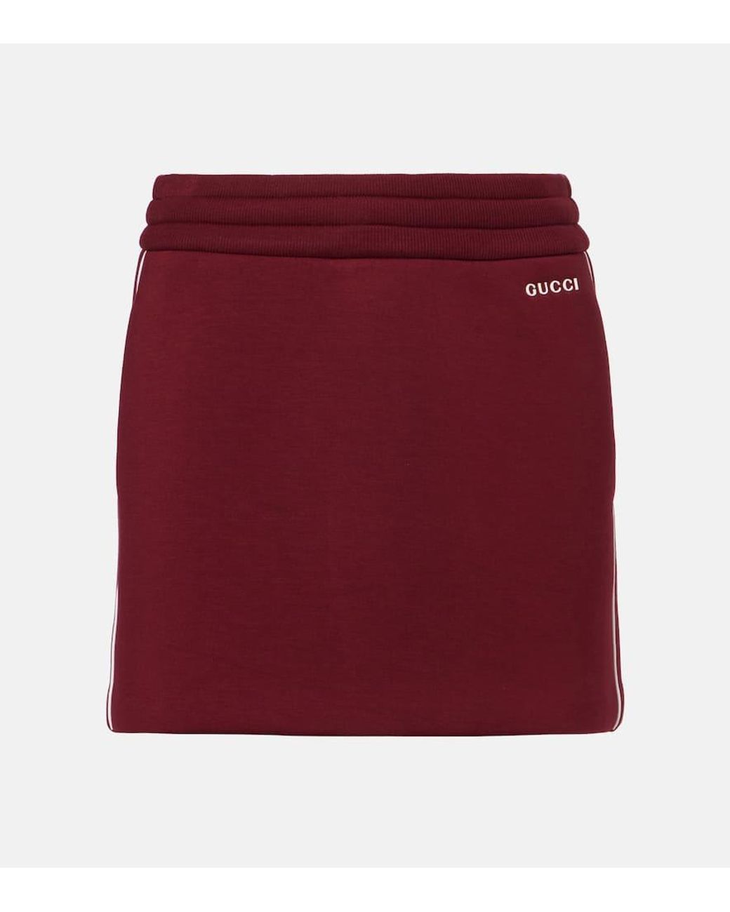 Gucci Logo Miniskirt in Red | Lyst