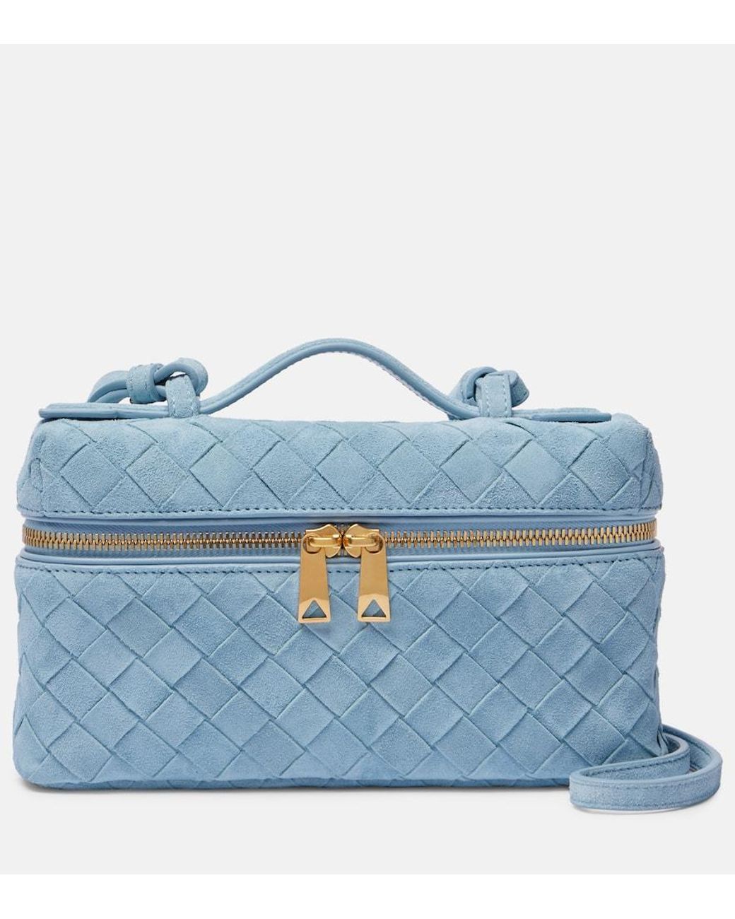 Bottega Veneta Bang Bang Intrecciato Suede Vanity Bag in Blue | Lyst