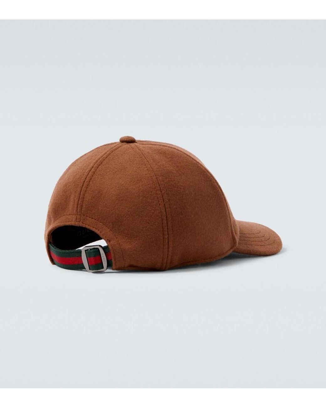 Gucci Logo Wool Baseball Cap in Brown for Men | Lyst