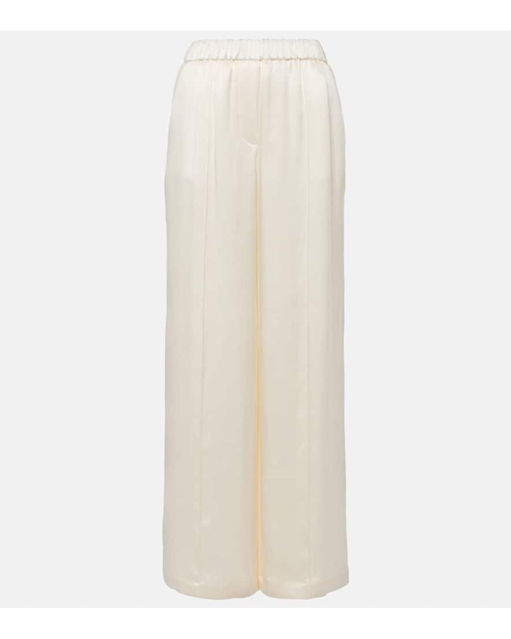 Loewe Silk Satin Pajama Pants in White | Lyst