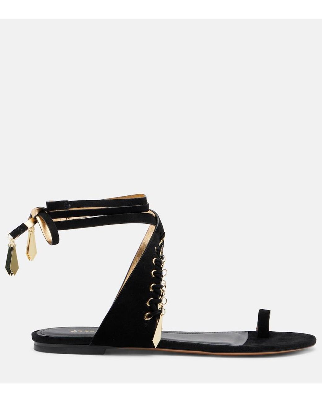Isabel Marant Dreena Embellished Suede Sandals in Black | Lyst