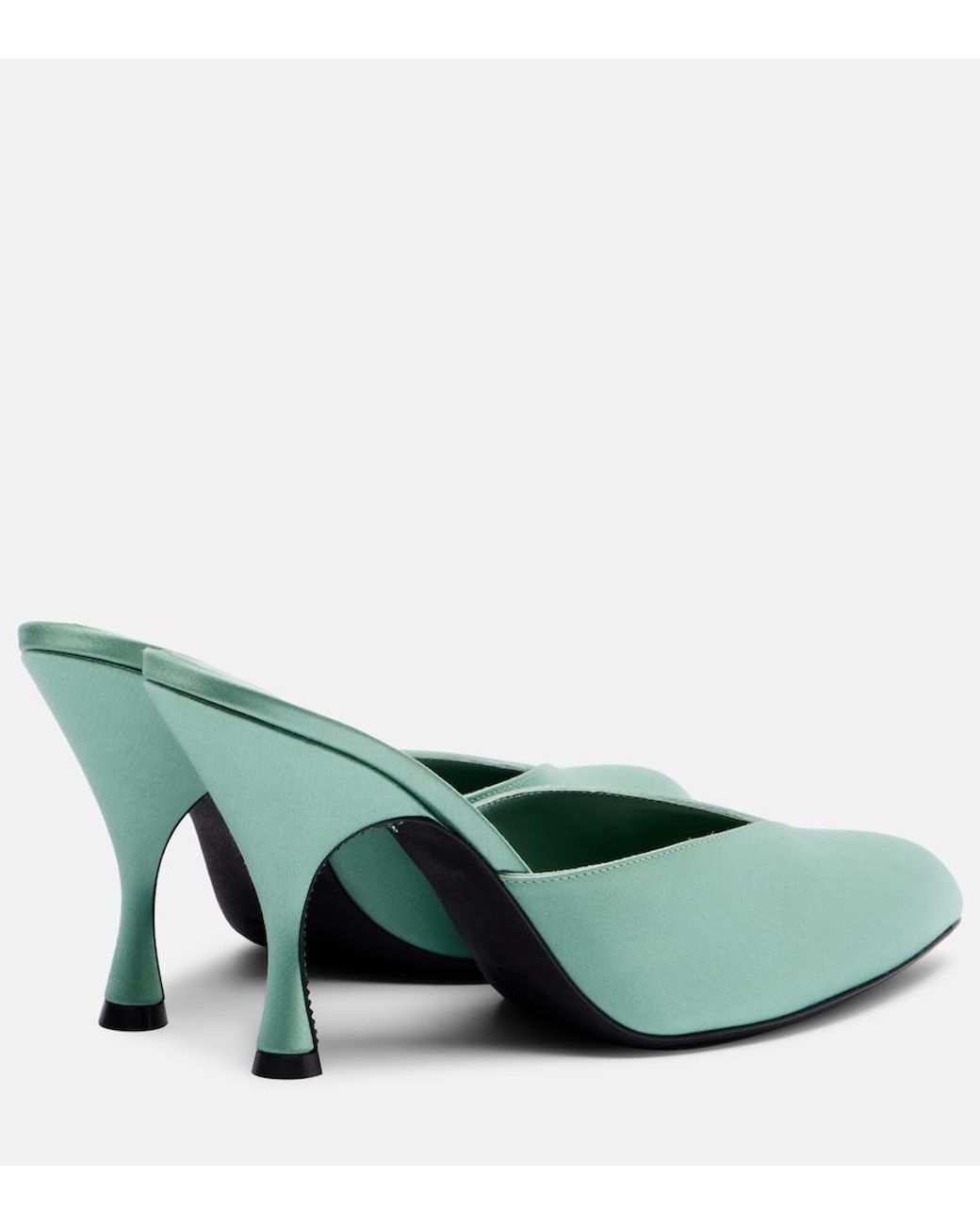 Herbert Levine Sitting Pretty 95 Satin Mules in Green | Lyst