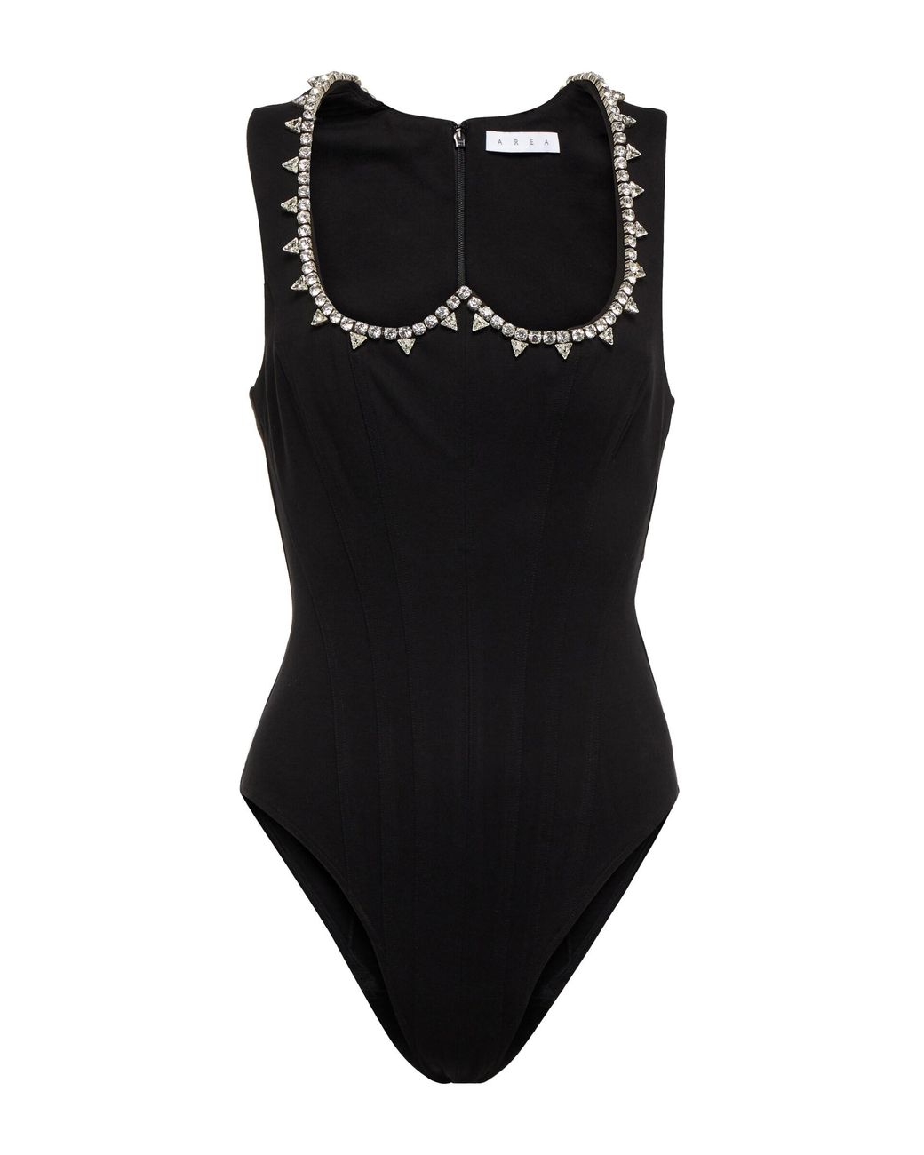 Area Crystal-embellished Bodysuit in Black | Lyst
