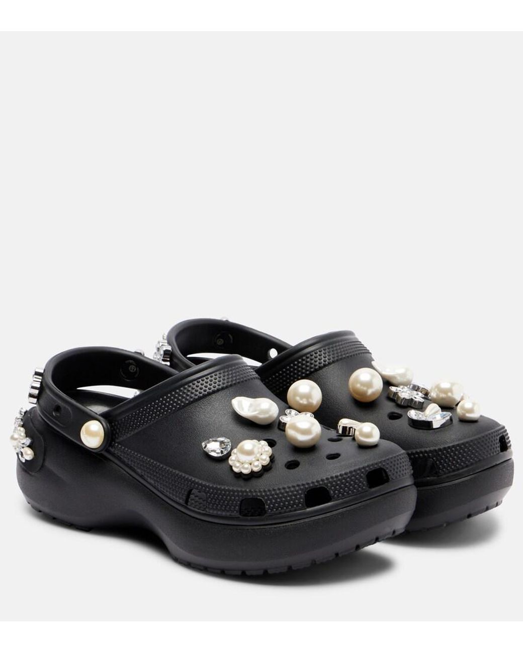 Simone Rocha X Crocs Embellished Platform Clogs in Black | Lyst