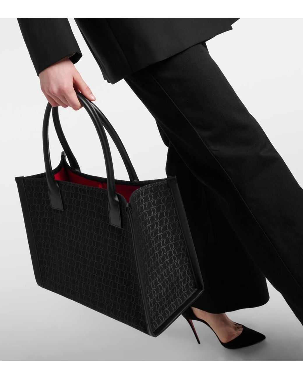 Christian Louboutin By My Side E/W Large Canvas Tote Bag in Black | Lyst UK