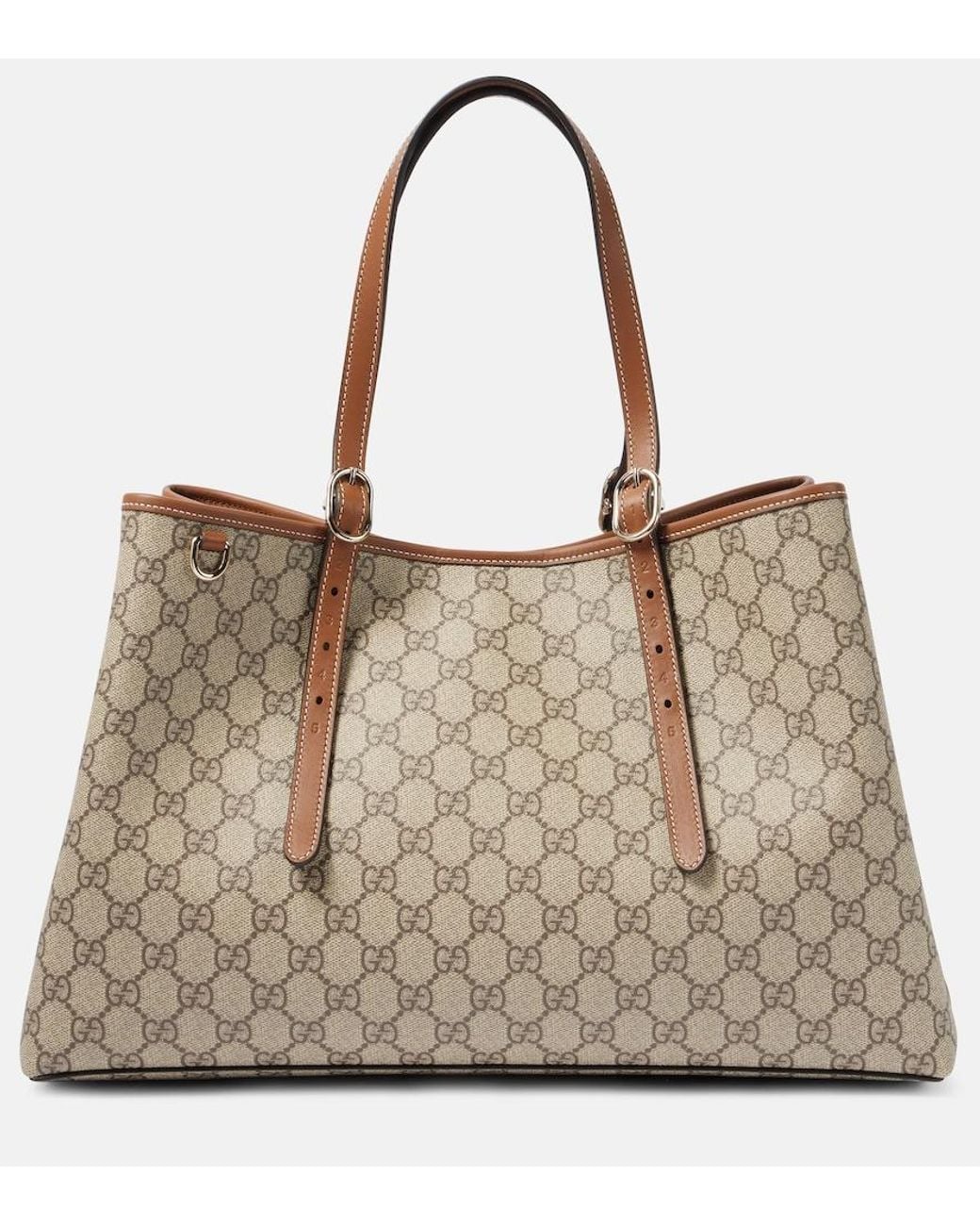 Gucci Gg Emblem Large Tote Bag in Natural | Lyst