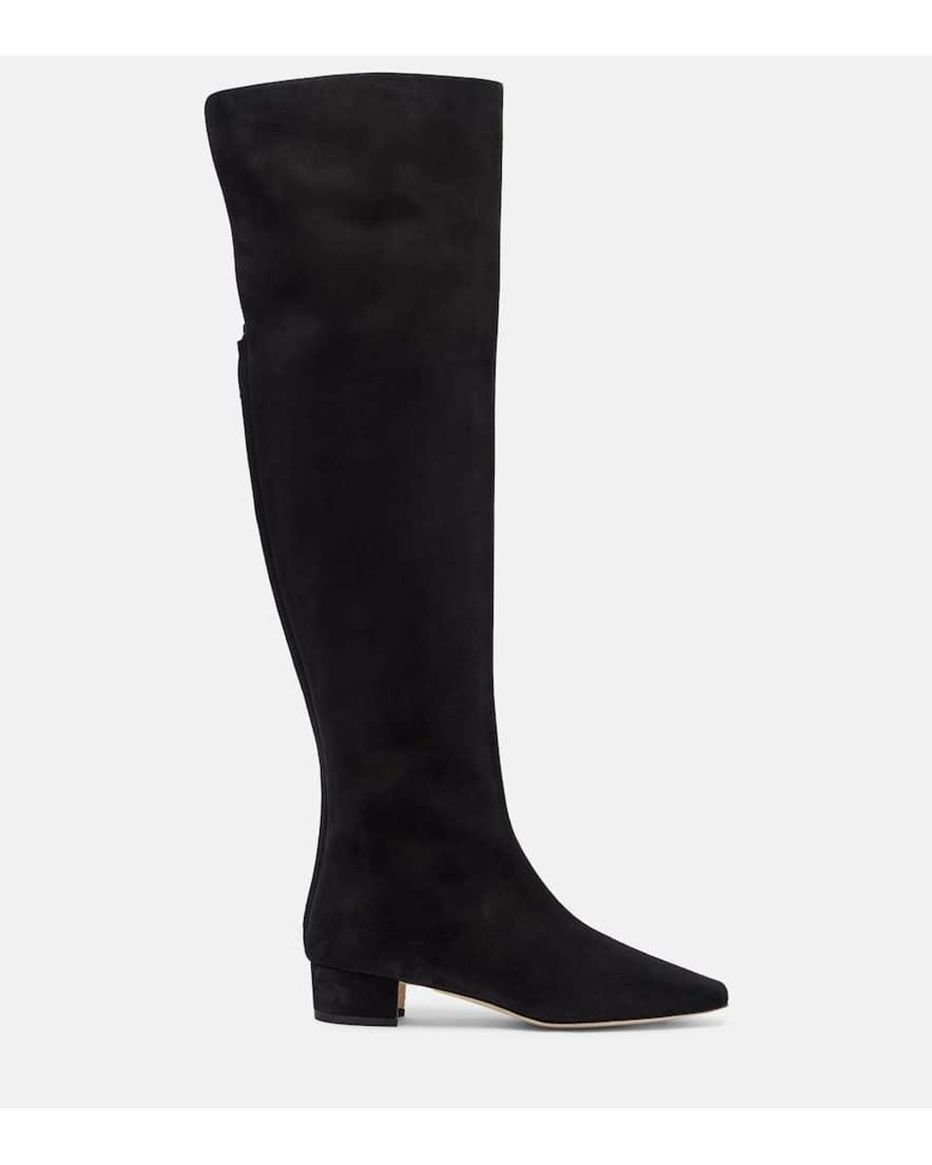Manolo Blahnik Gore Suede Over-The-Knee Boots in Black | Lyst