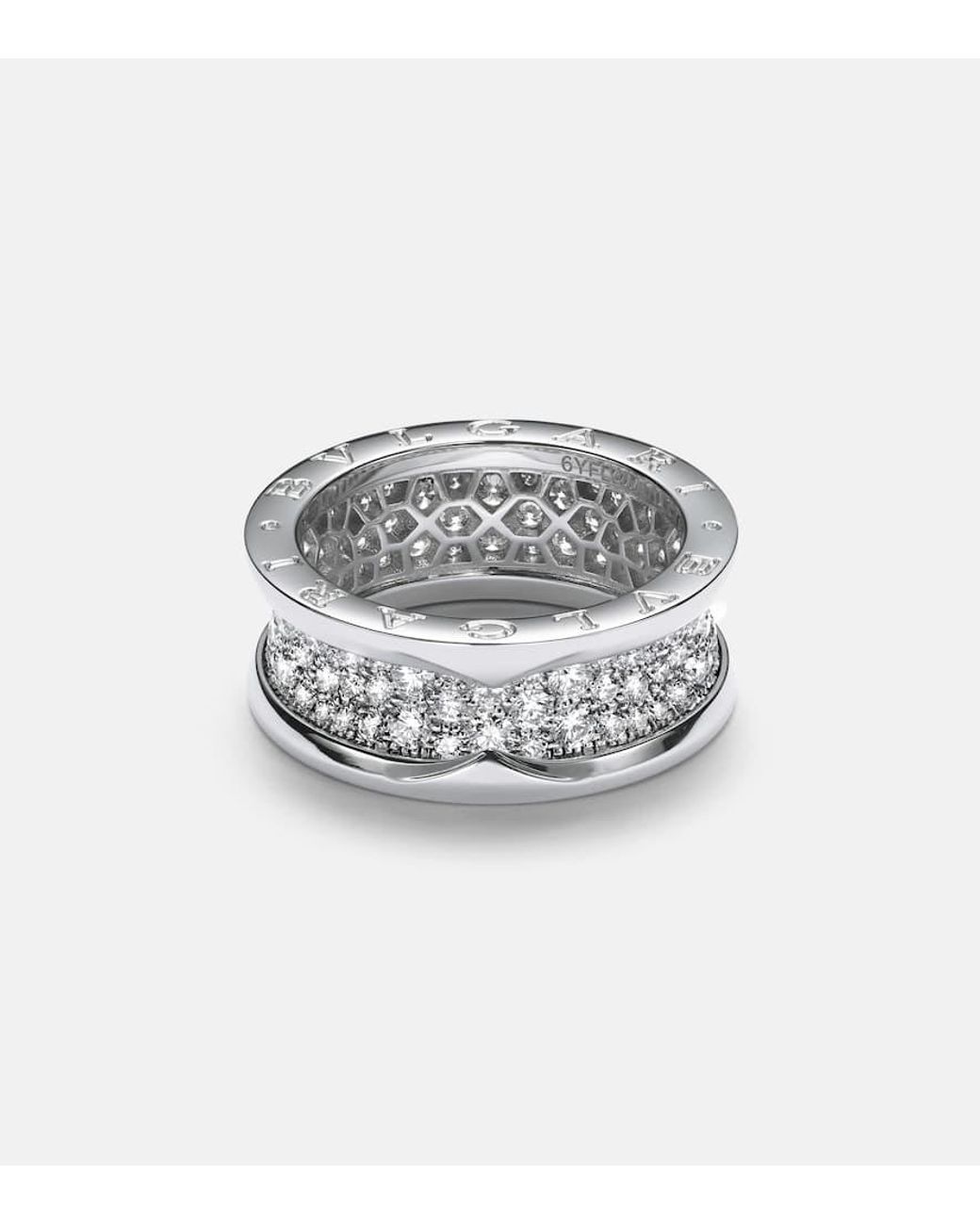 BVLGARI B.Zero1 18Kt Ring With Diamonds in White | Lyst