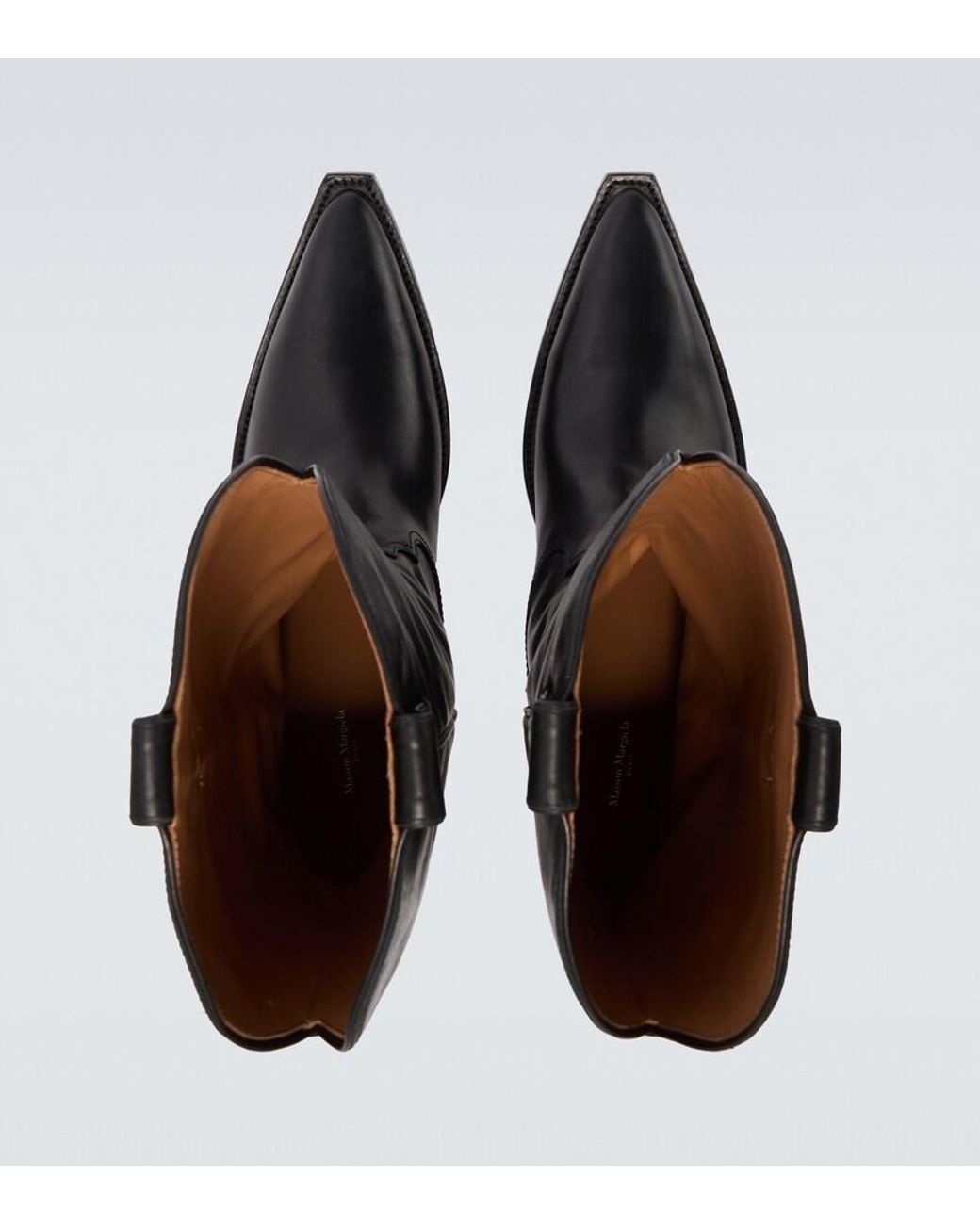 Maison Margiela Heel-Less Leather Cowboy Boots in Black for Men | Lyst UK