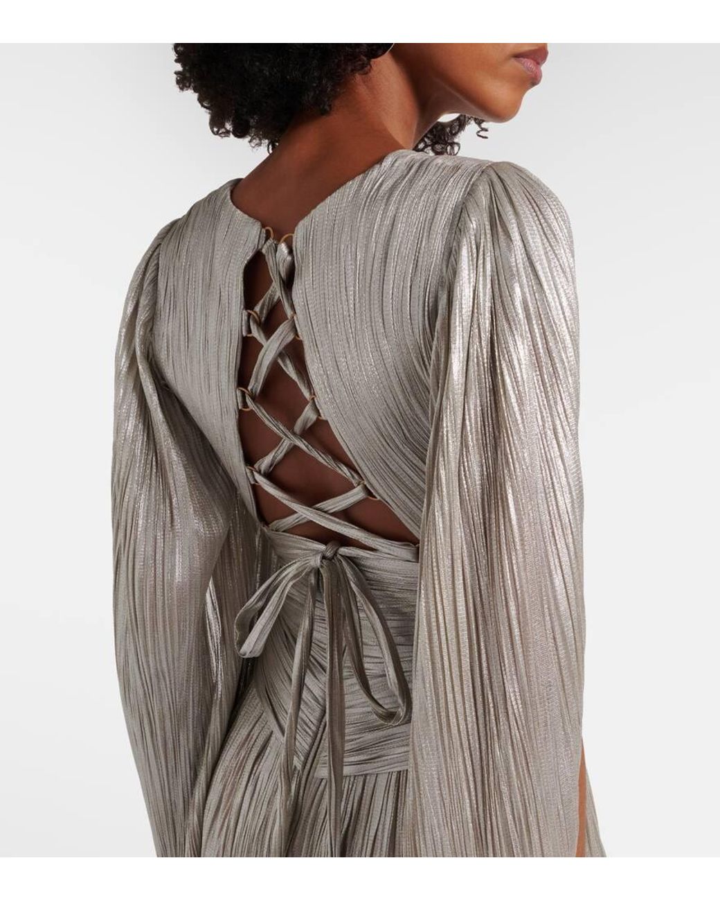 Maria Lucia Hohan Alana Pleated Silk Tulle Gown in Natural | Lyst UK