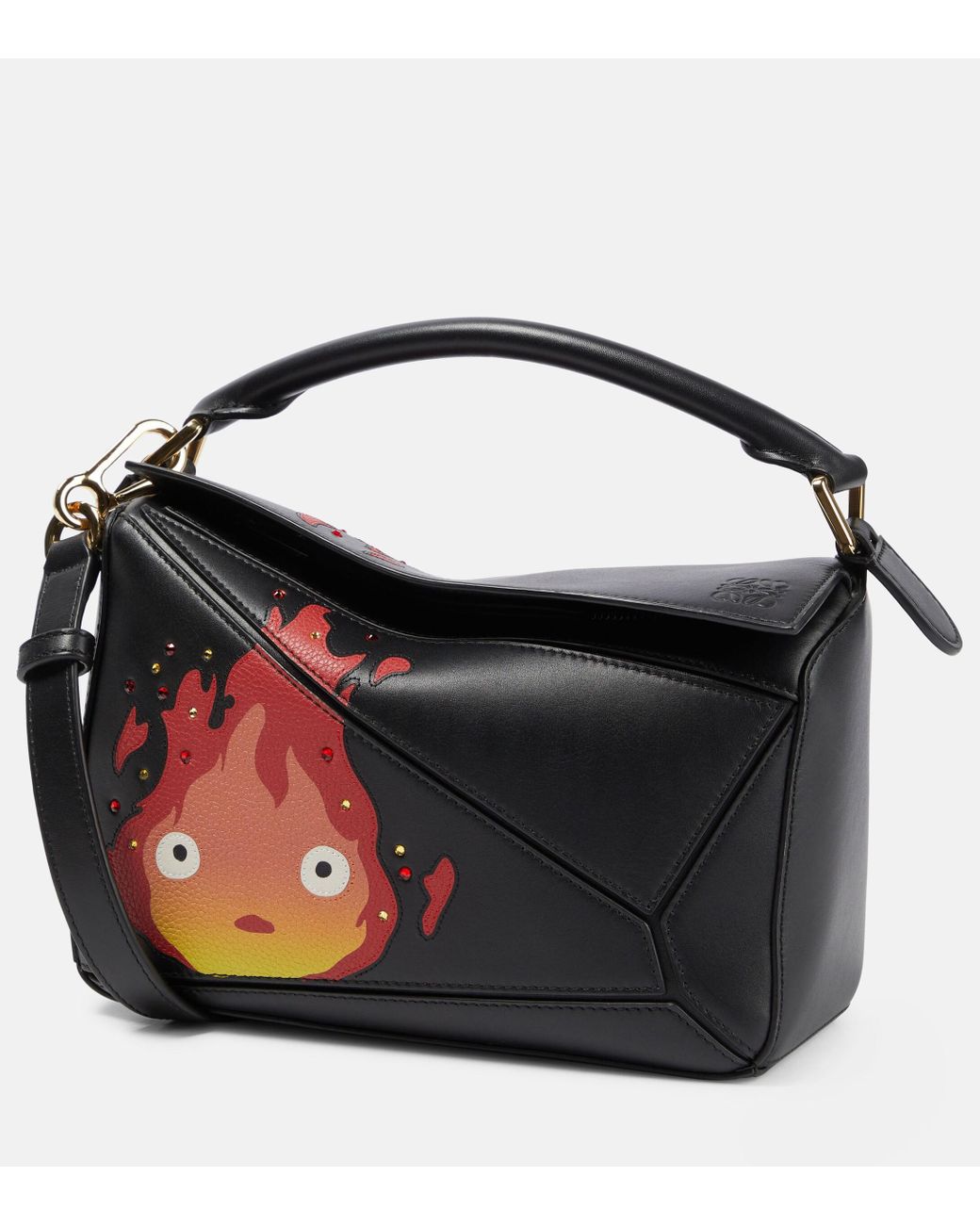 Loewe X Howl's Moving Castle Calcifer Puzzle Small Leather Shoulder Bag ...