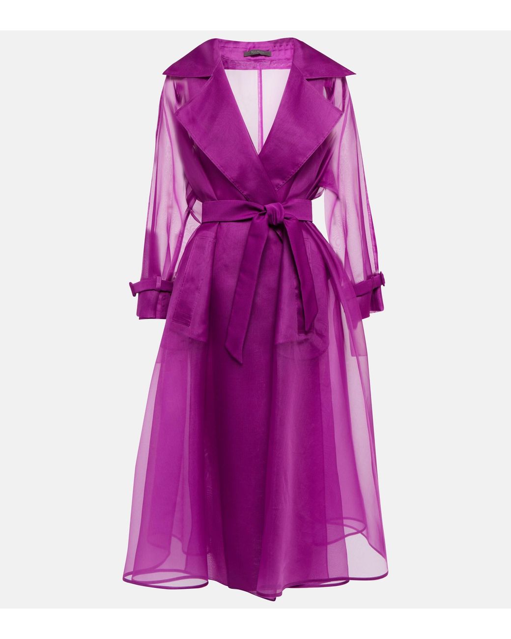 Max Mara Rauche Silk Organza Trench Coat in Purple | Lyst