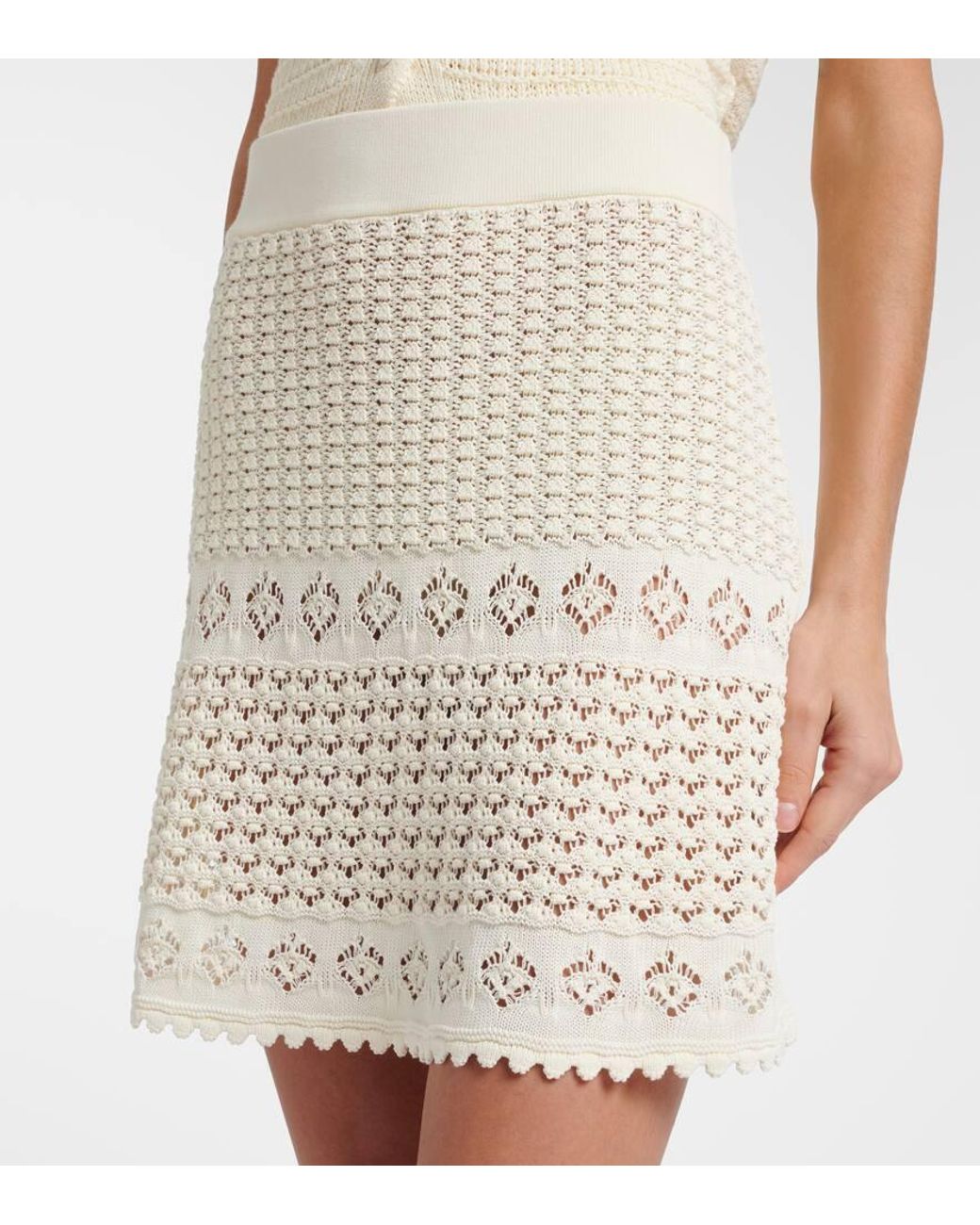 Eres Angela Crochet Miniskirt in White | Lyst UK