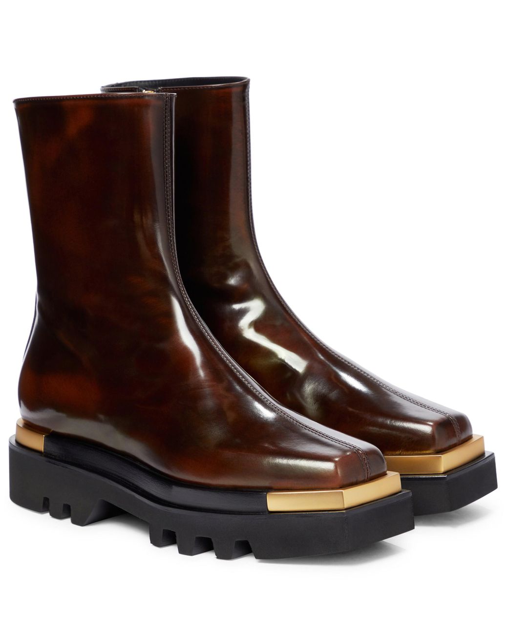 Peter Do Patent Leather Ankle Boots in Brown | Lyst