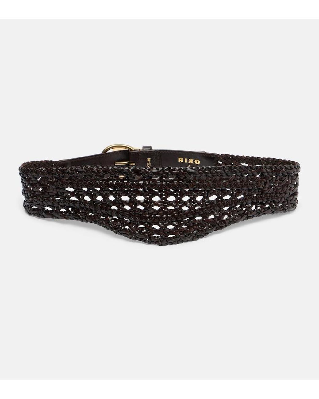 RIXO London Roxelle Woven Leather Belt in Black | Lyst
